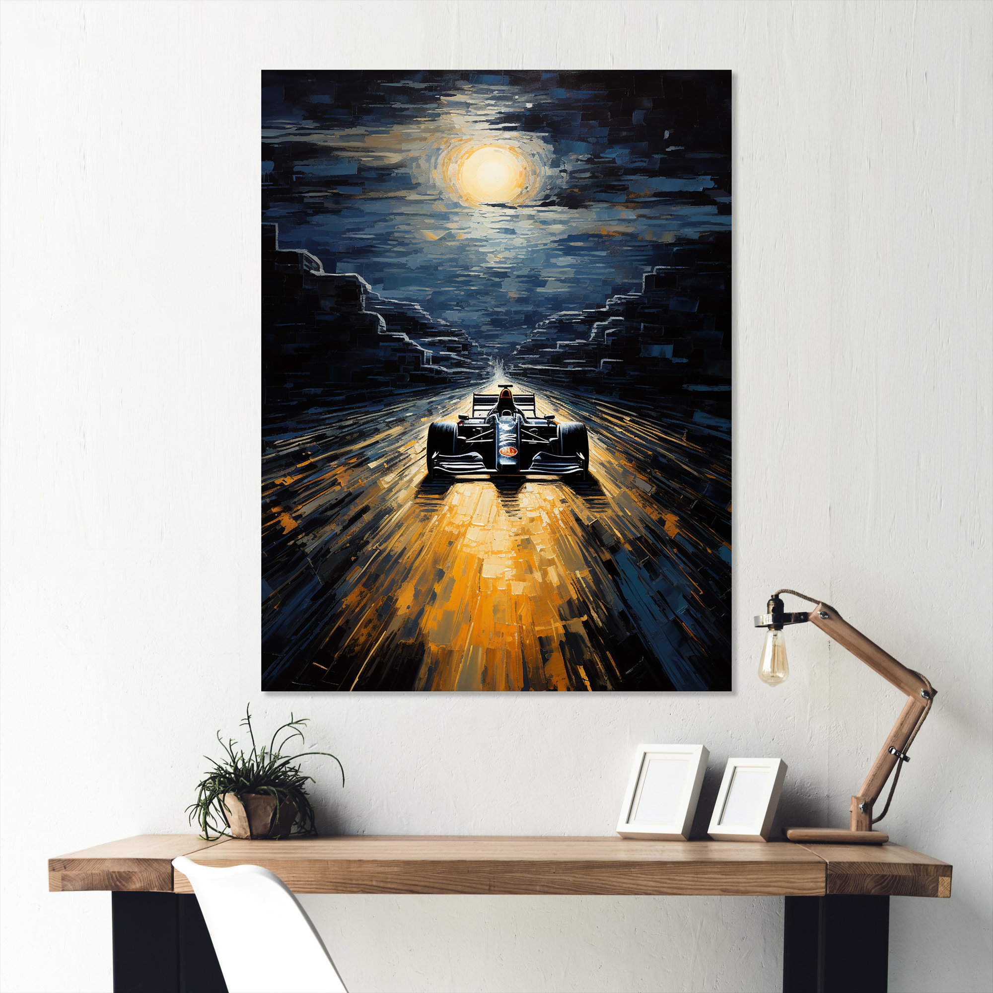 Lark Manor™ Midnight Formula Car Race Track I - Race Tracks Metal Wall ...