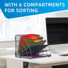 Inbox Zero 6-Compartment Fan-Shaped File Organizer, Metal Mesh Desktop ...
