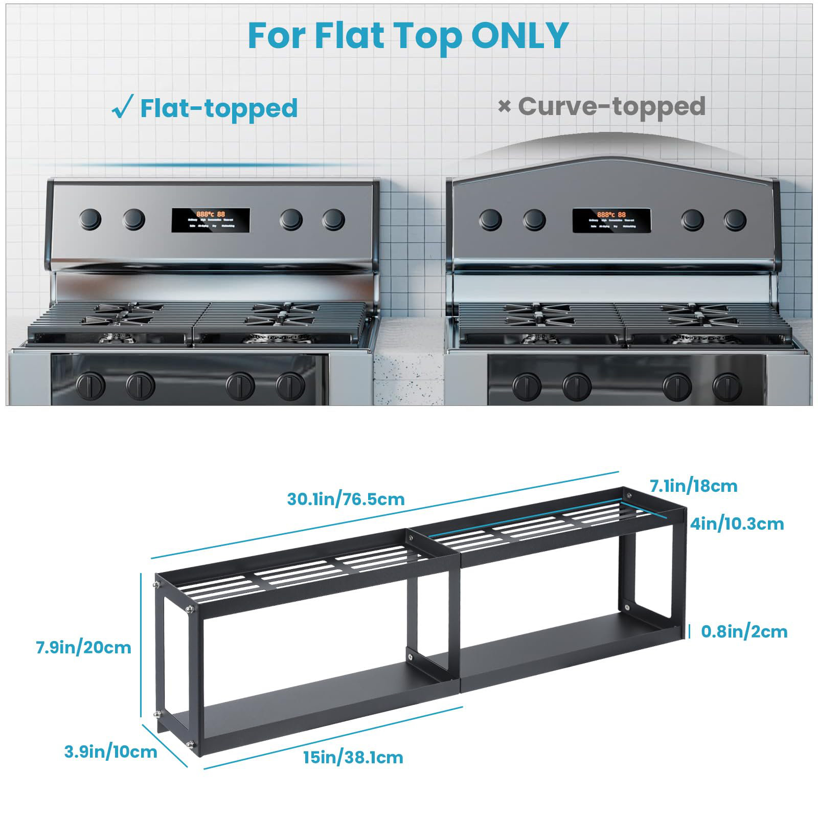 Ivy Bronx 2 Tier Strong Magnetic Oven Shelf 30 Inch Length Spice Rack ...