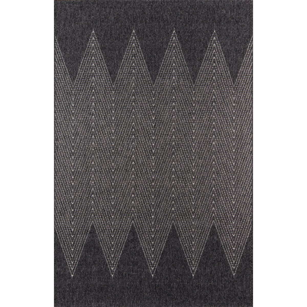 Wade Logan Antigua Chevron Charcoal Indoor/Outdoor Area Rug & Reviews ...