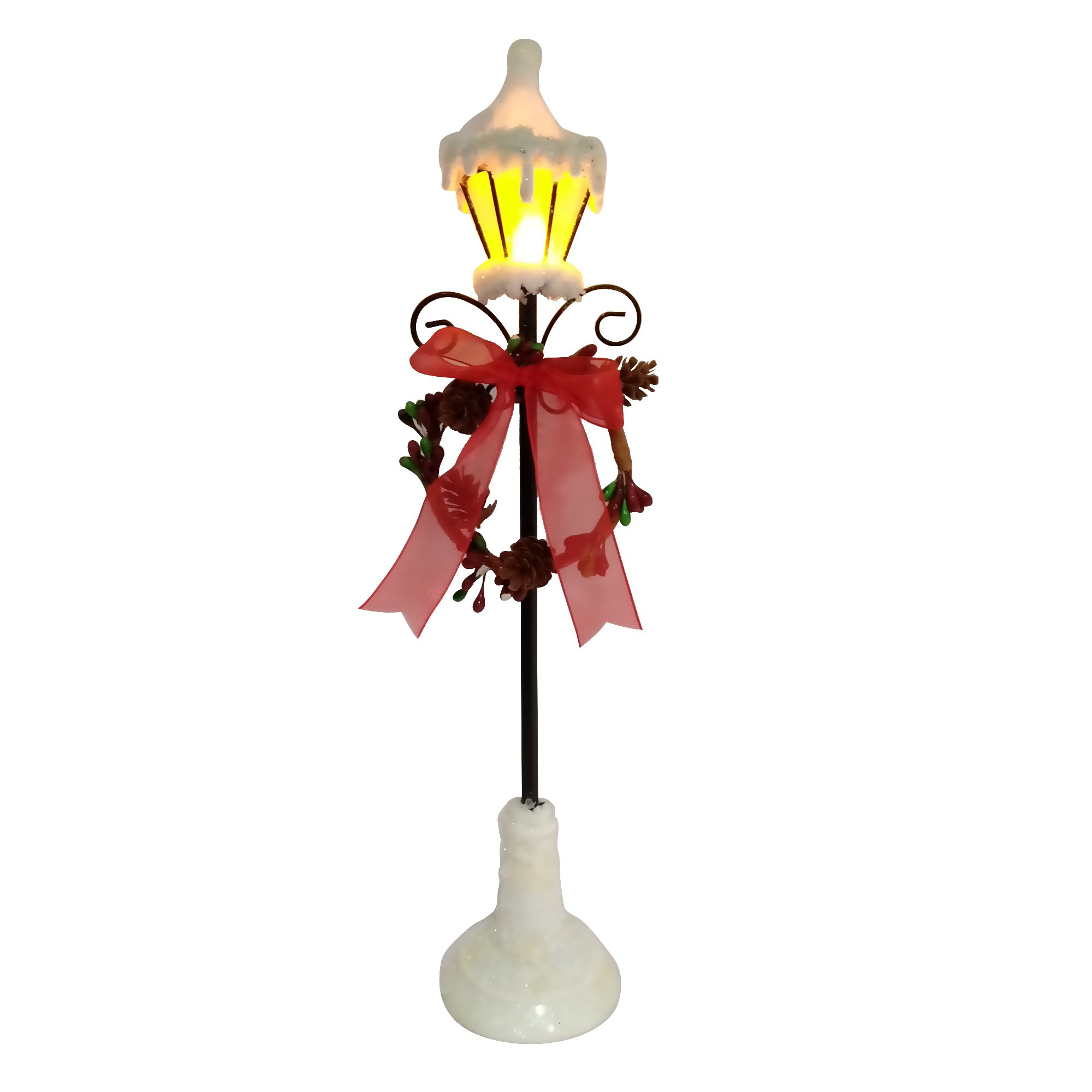 Northlight Seasonal 12.75" White Snowfall Valley LED Lighted Lamp Post ...