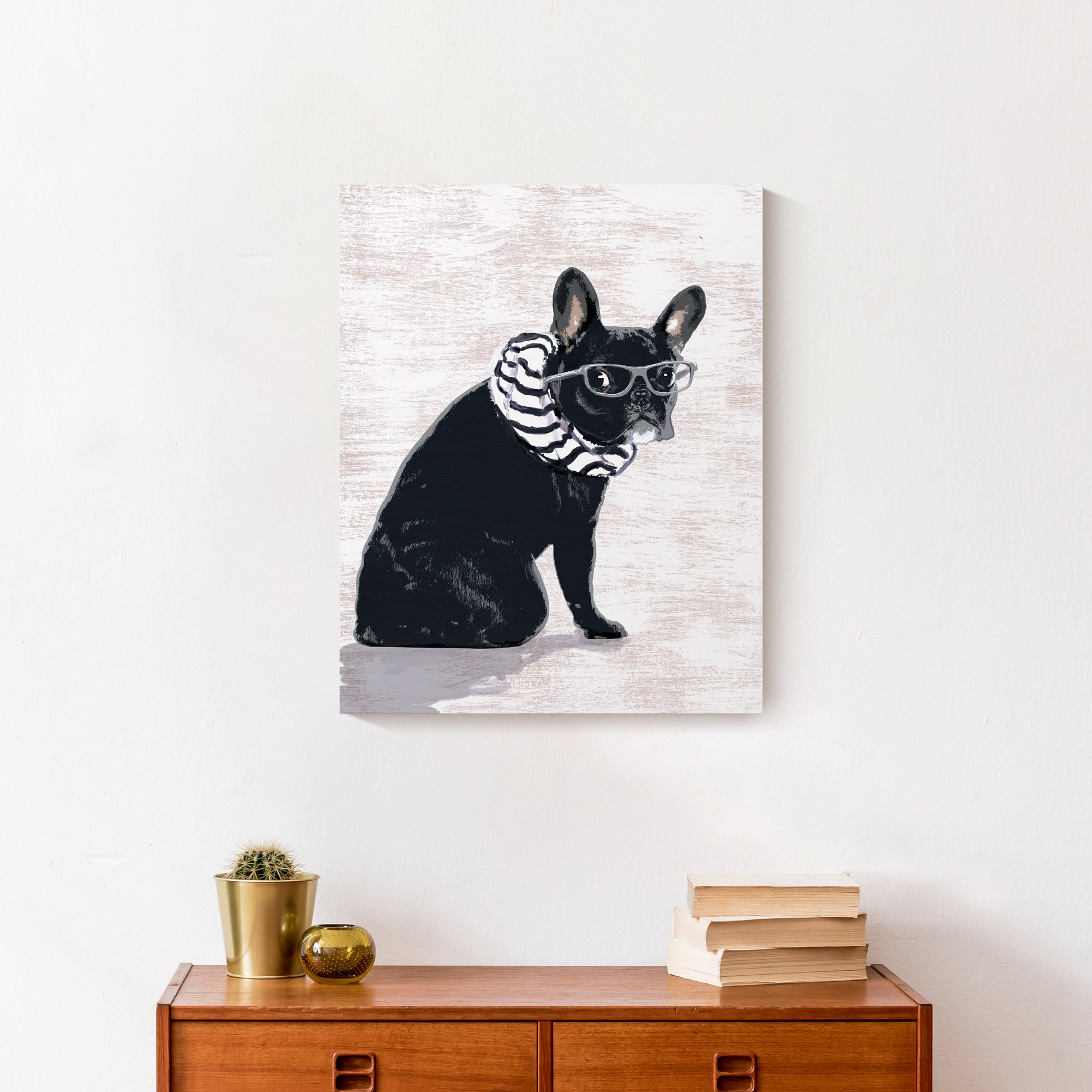 Red Barrel Studio® Sophisticated Frenchie - Wrapped Canvas Painting ...
