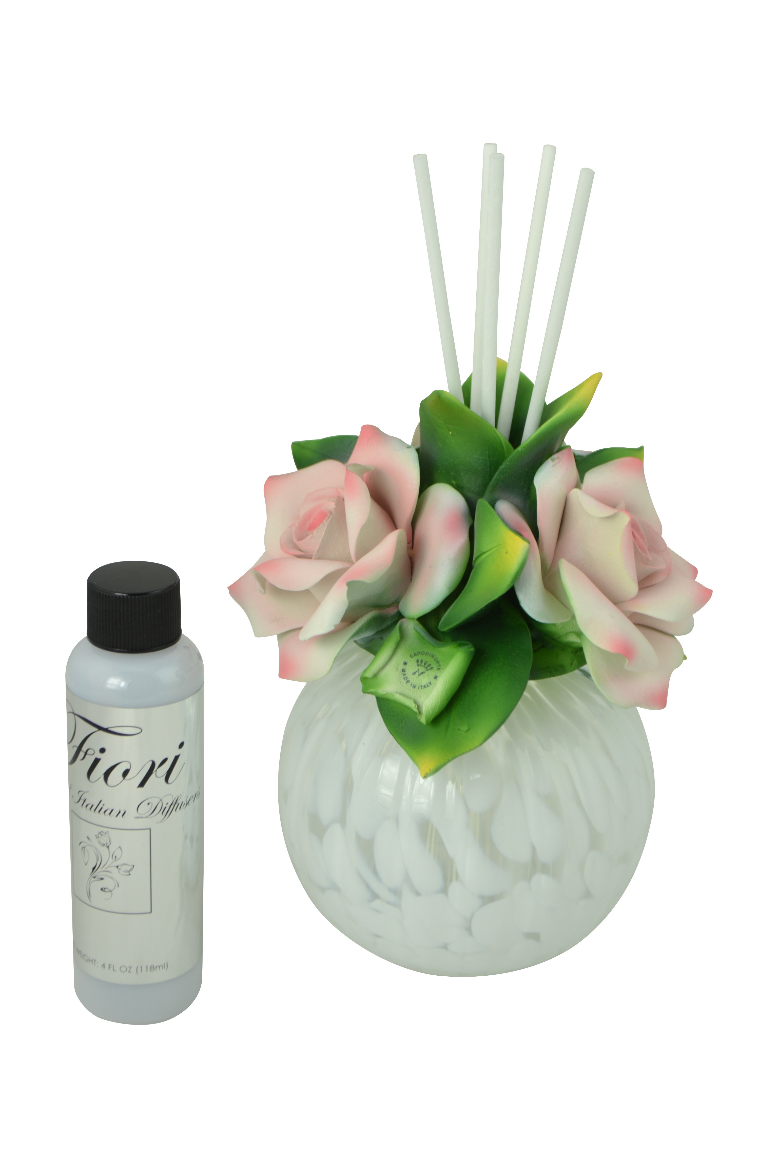 Three Star Im/Ex Inc. 8" Capodimonte Porcelain Oil Diffuser With Roses ...