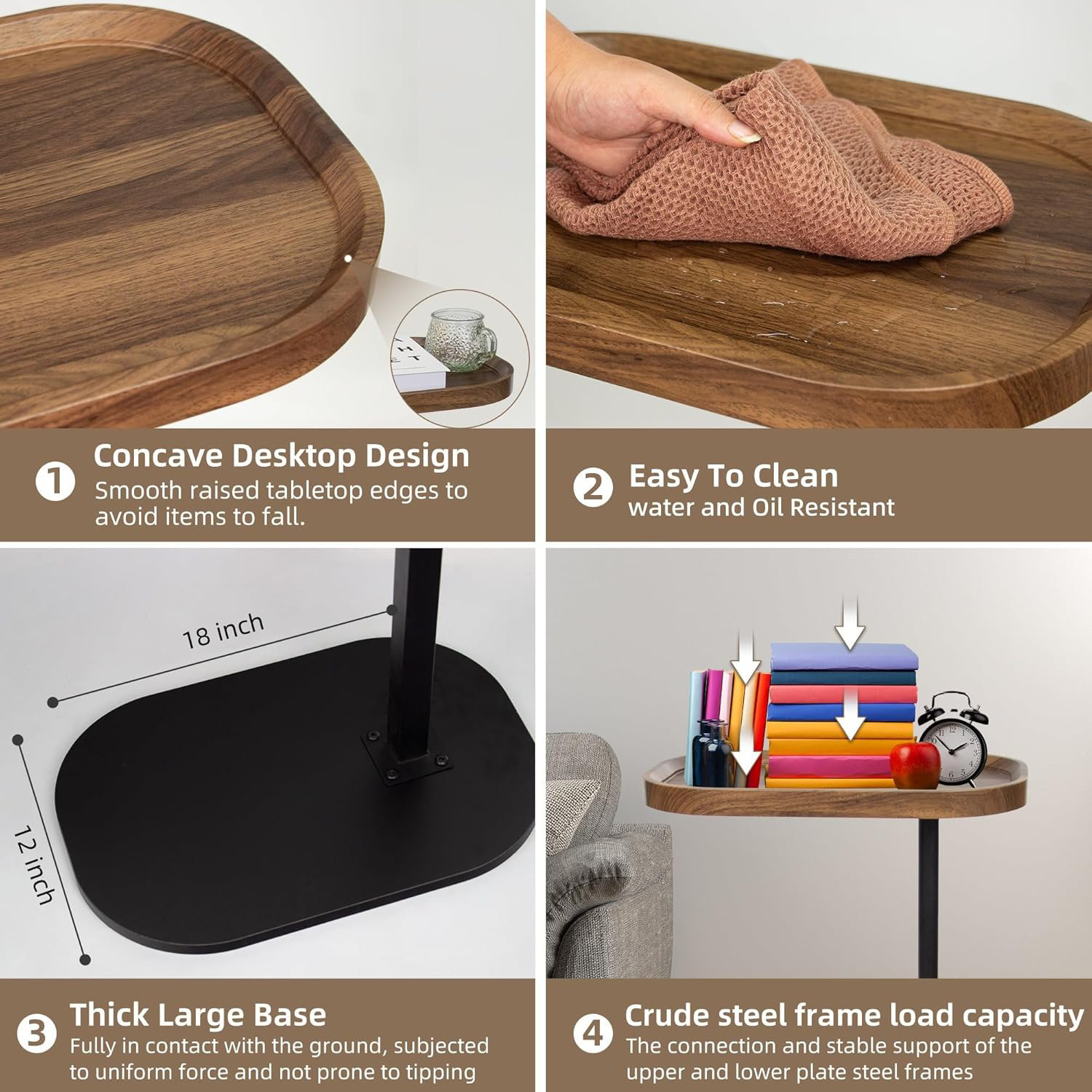 Williston Forge Adjustable Height Swivel C-Shaped End Table Set Of 2 ...