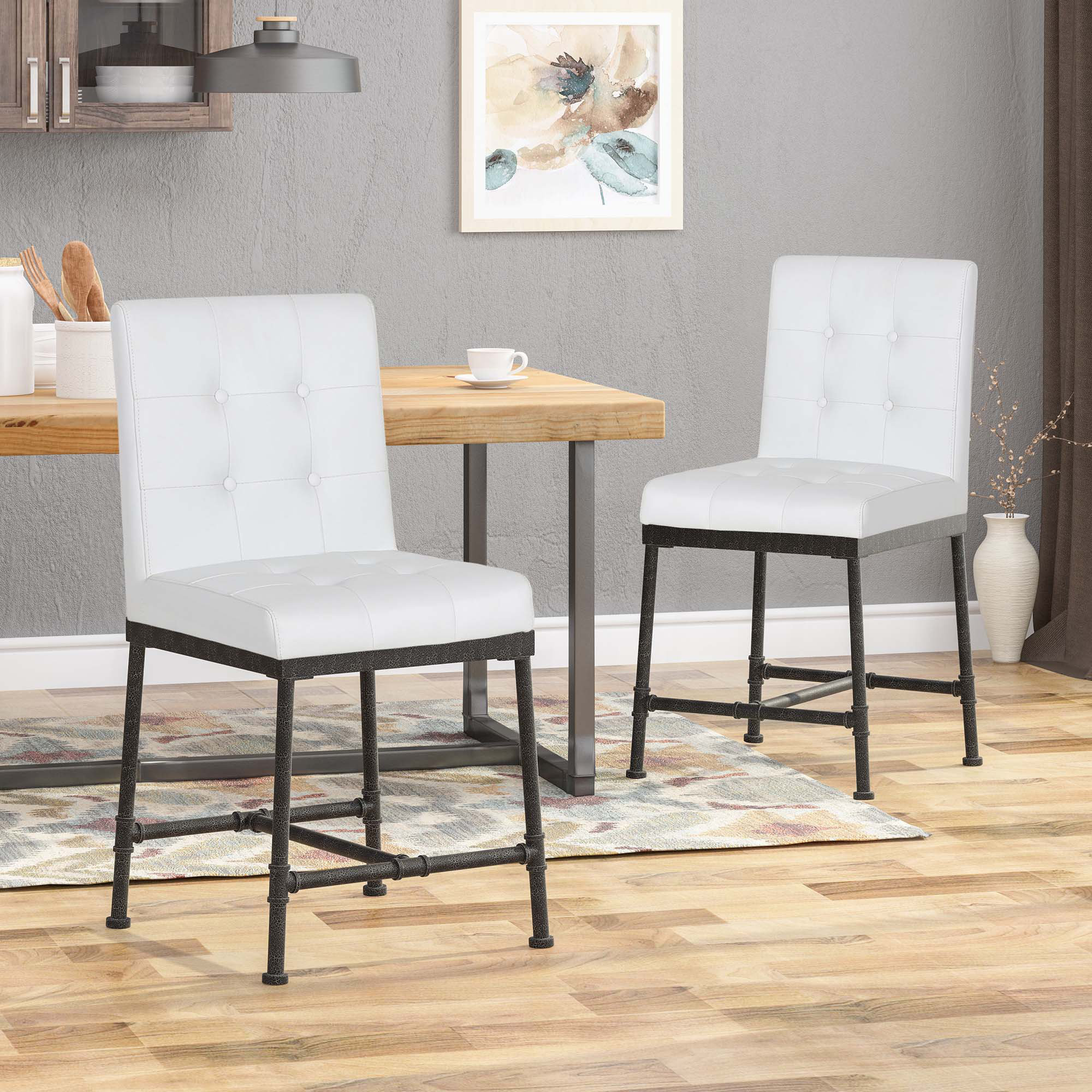 Latitude Run® Fashion Tufted Bar Stools,Set of 2,for Kitchen Counter ...