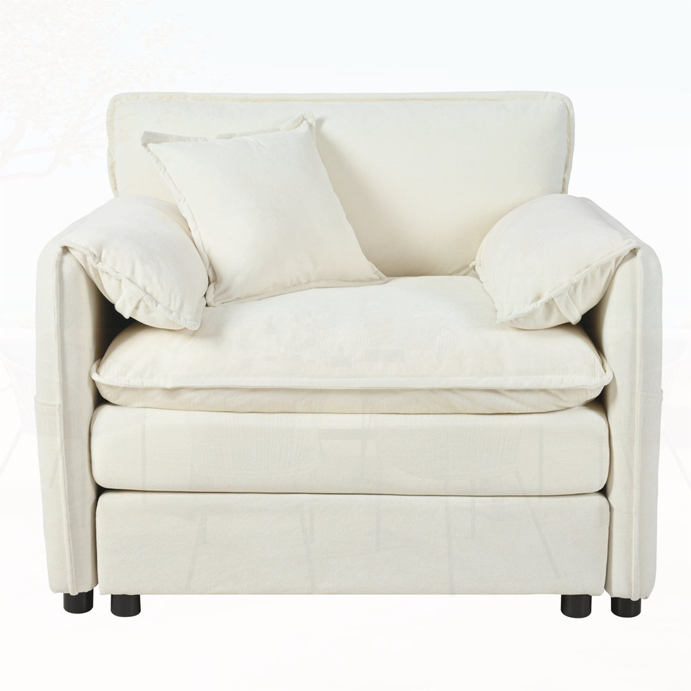 Latitude Run® Oversized Chenille Oversized Accent Chair - Wayfair Canada