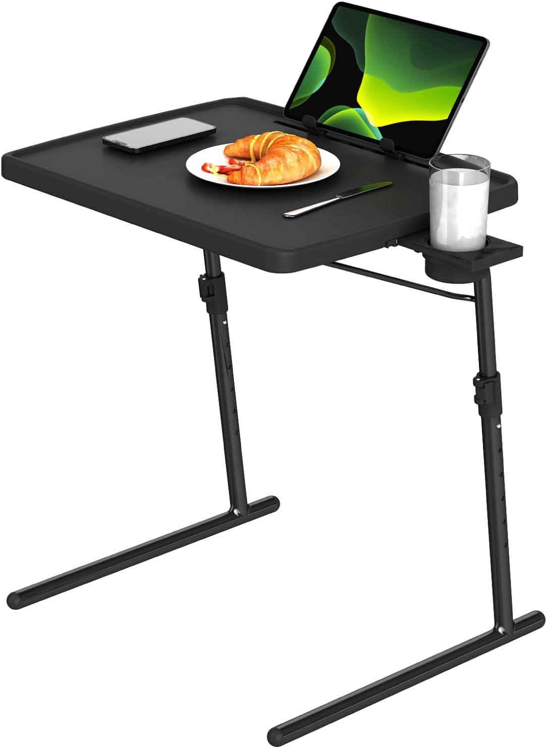 Inbox Zero Folding Desk with Cup Holder and Tablet Slot | Wayfair