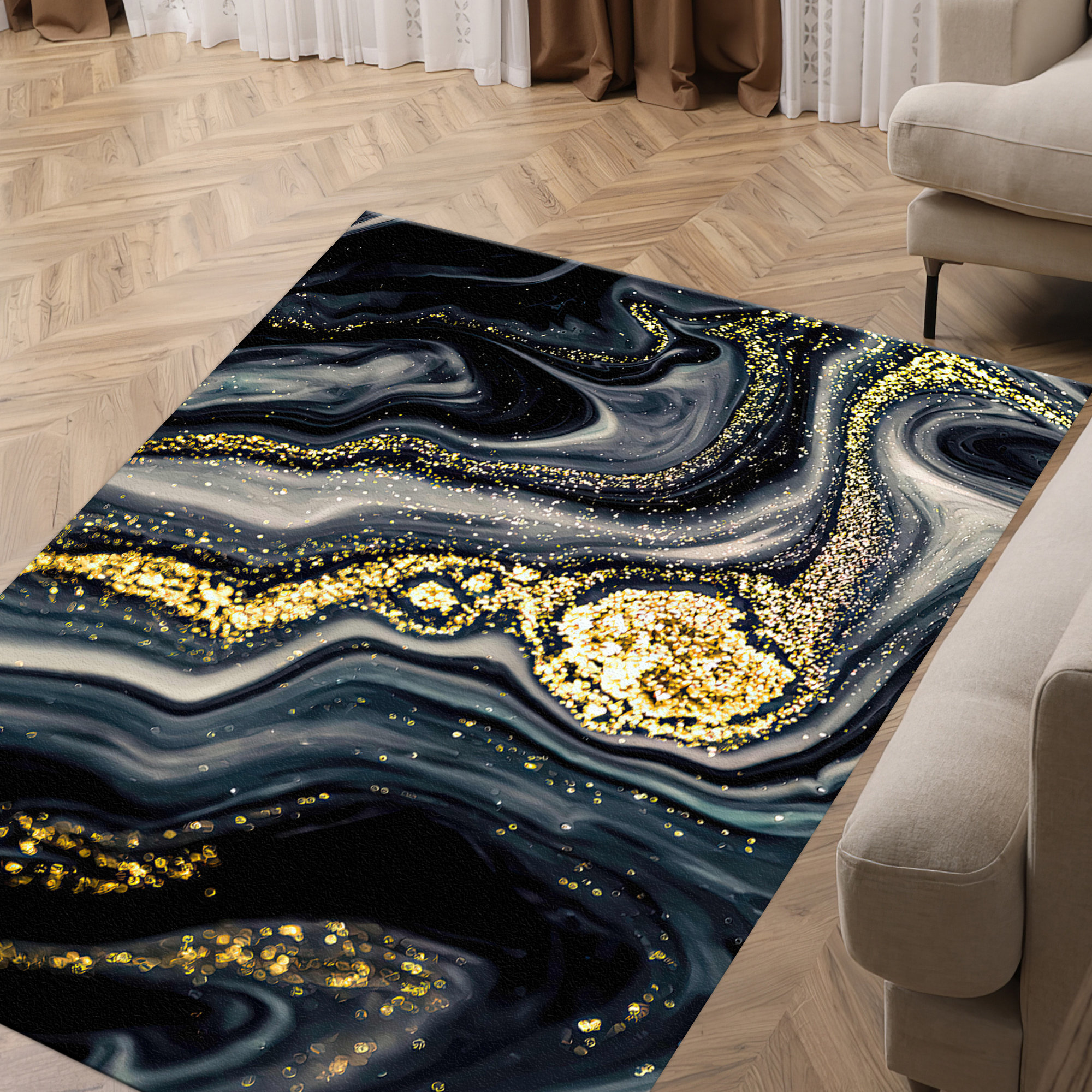 Latitude Run® Exquisite Pile Soft Printed Rug Featuring a Mesmerizing ...