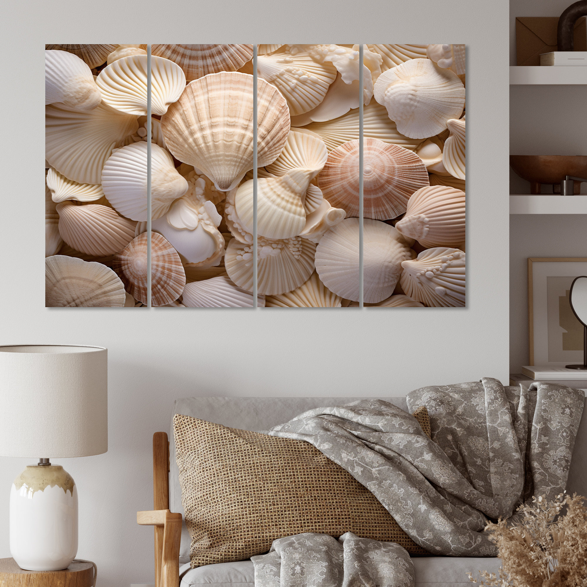 Dovecove Beige Clam Seashell Symphony I - Clam Metal Wall Art Prints ...