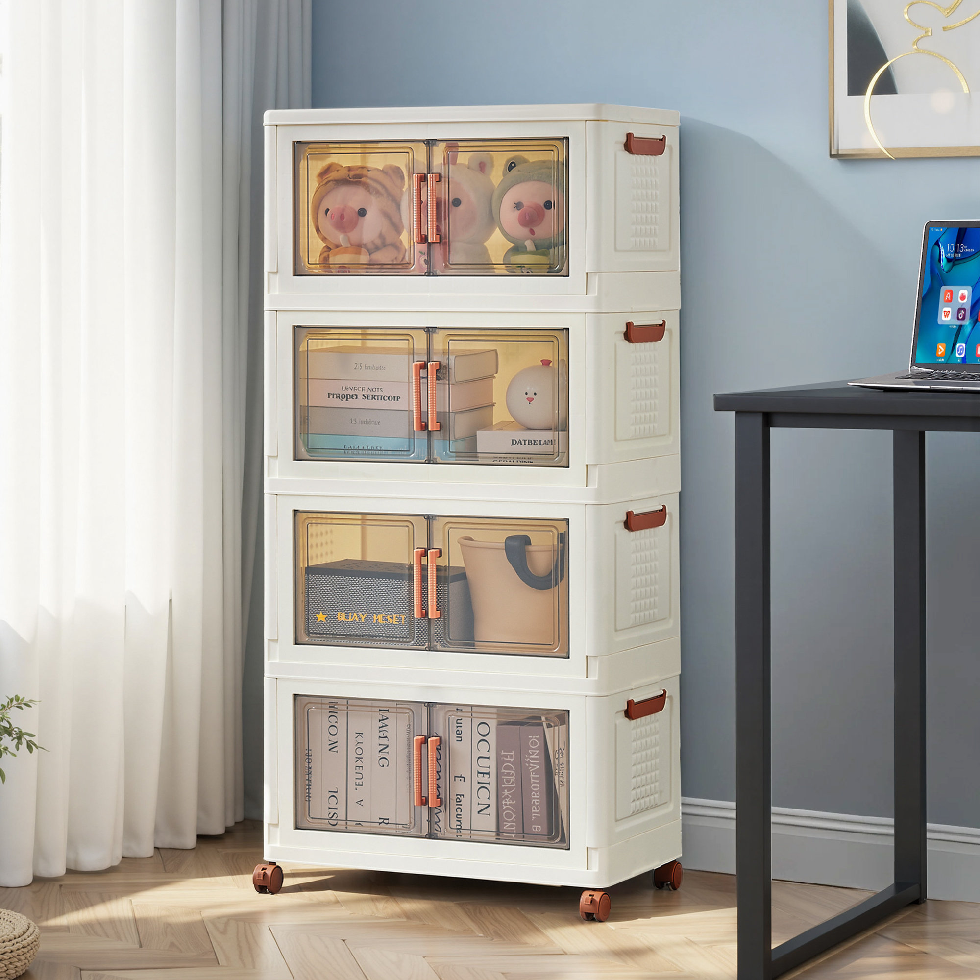 Latitude Run® 4 Pack Storage Bins With Lid Transparent Stackable Plastic Storage Boxes - Wayfair ...