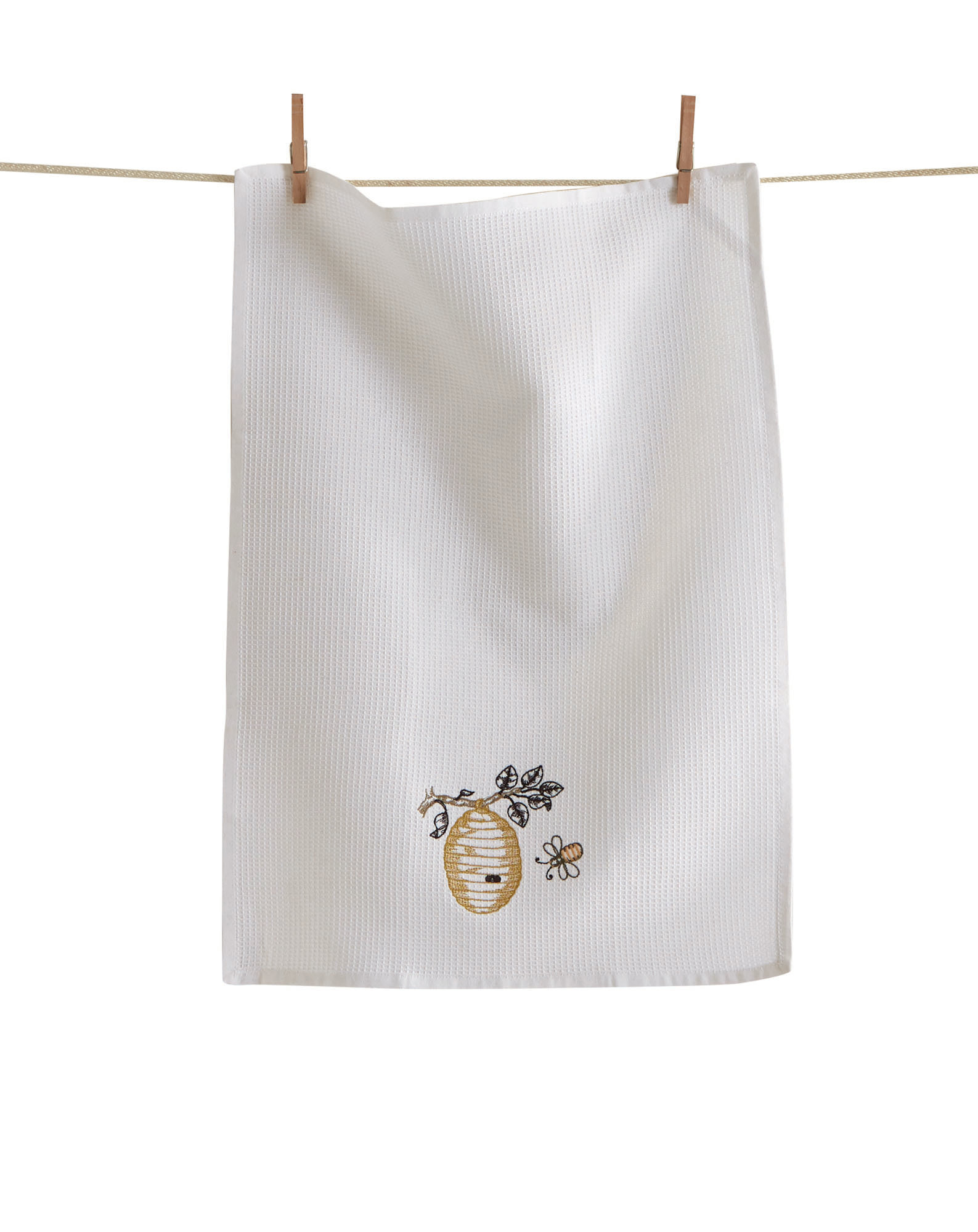 The Holiday Aisle® Busy Bee Emb Waffle Weave Dt | Wayfair