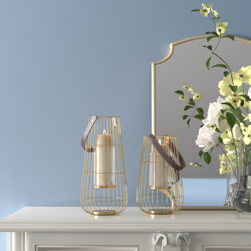 Kelly Clarkson Home 2 Piece Metal Tabletop Candle Lantern Set | Wayfair