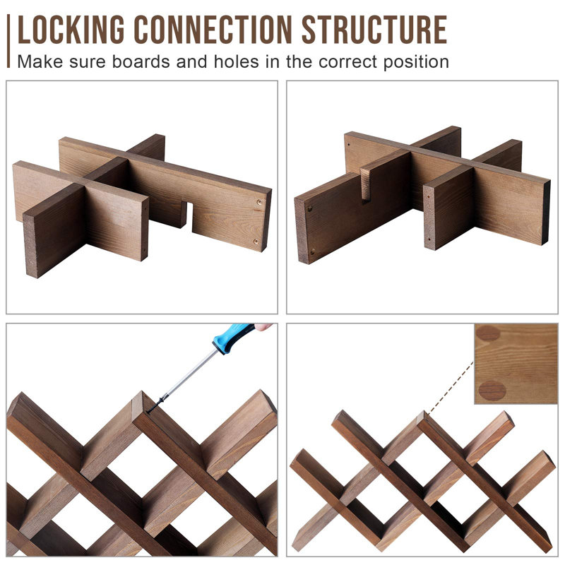 Latitude Run® Diannne 7 Bottle Solid Wood Freestanding Wine Bottle Rack ...