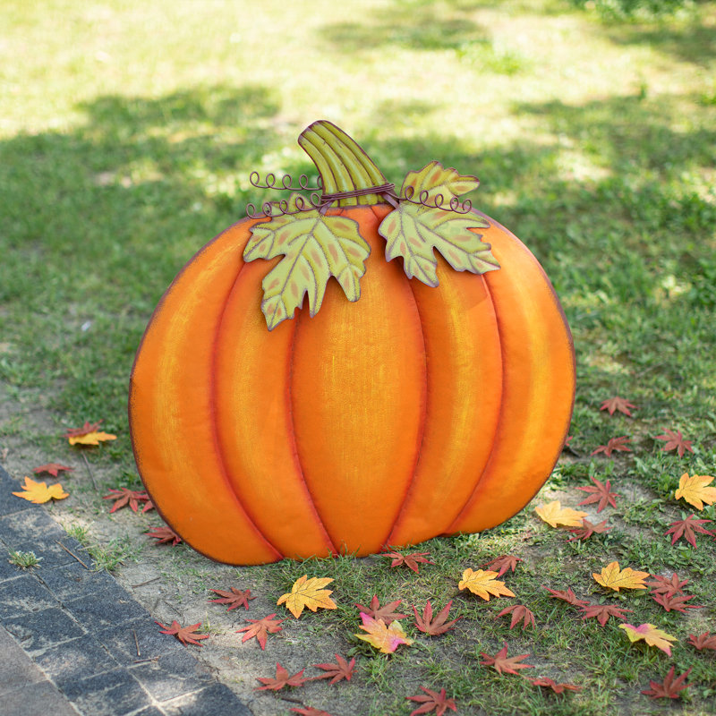 Jetlink Crafts Big And Bold Fall Autumn Metal Pumpkin Yard Stake ...