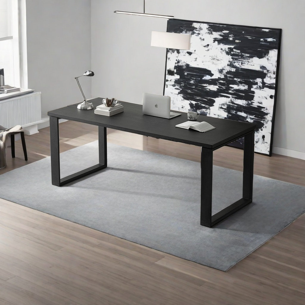 A Zoetic Home Morbien Black Ash Wood Solid Wood Table for Home | Wayfair