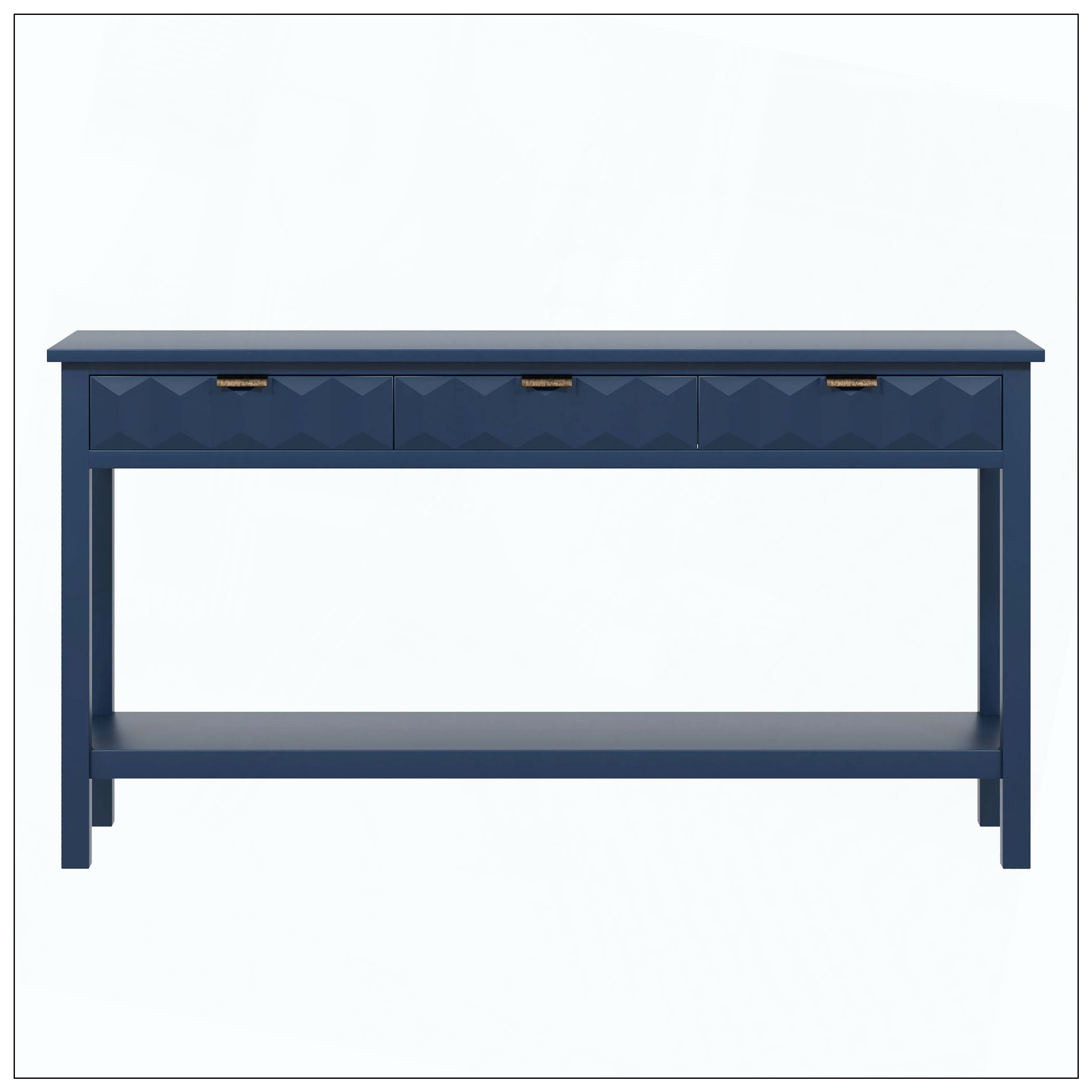 Corrigan Studio® Modern Honeycomb-Patterned Console Table 3 Drawers ...