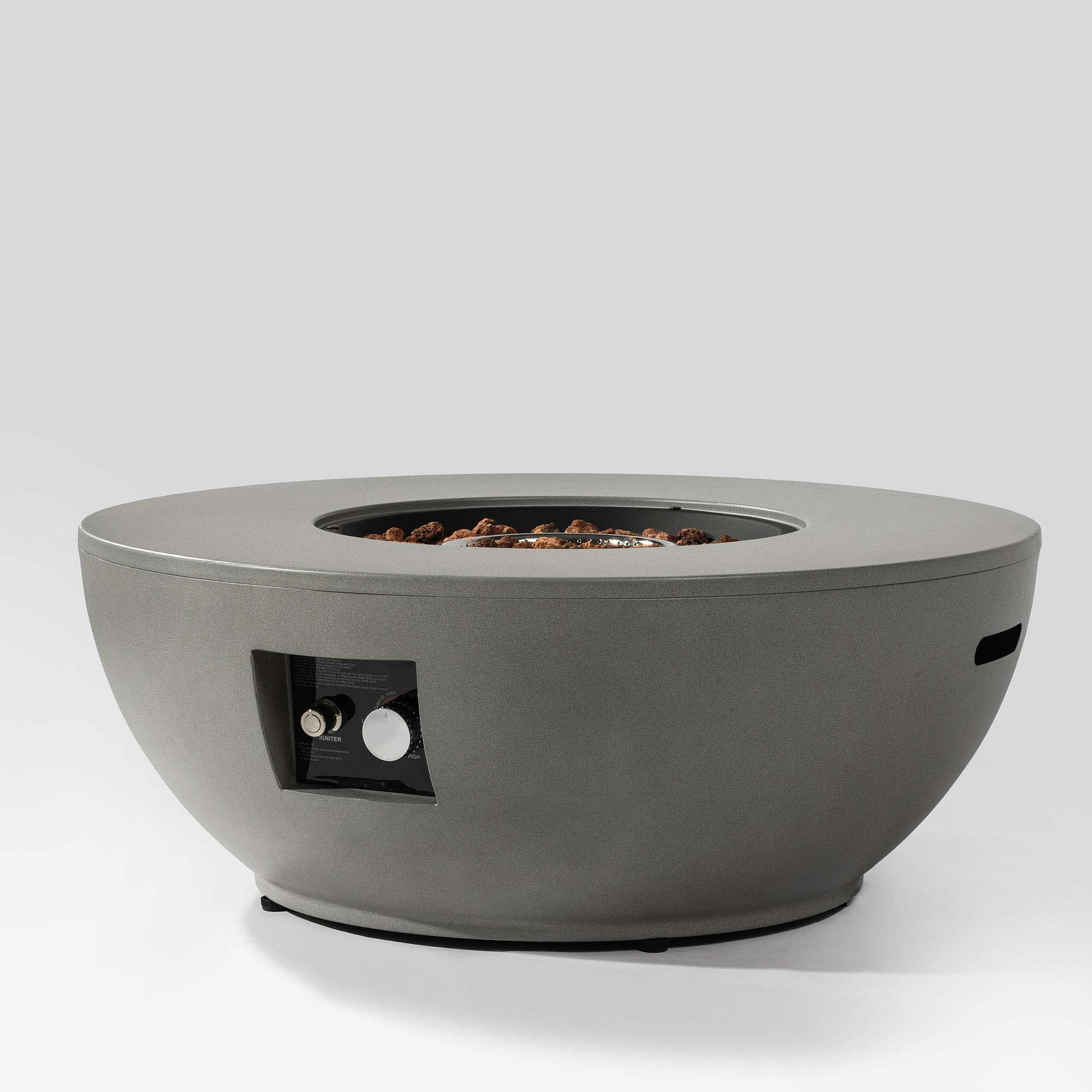 Latitude Run® Steel Propane Fire Bowl Outdoor Round Propane Fire Pit ...