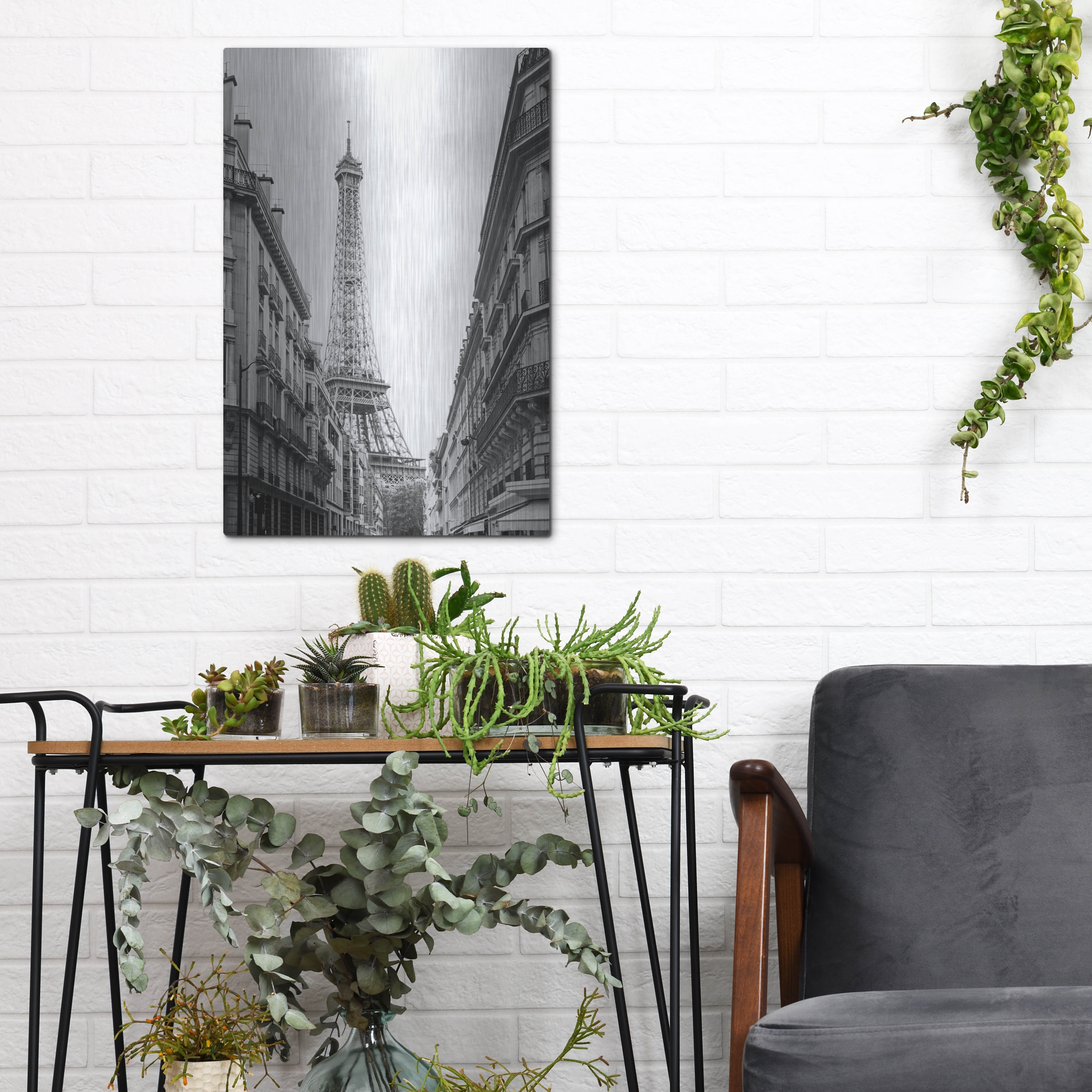 Ebern Designs 'Eiffel Glimpse' by Laura Marshall Metal Wall Art | Wayfair