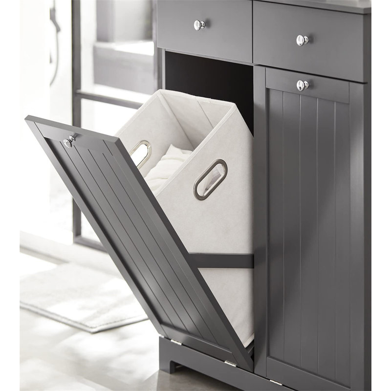 BTERAZ Wood Cabinet Laundry Hamper | Wayfair