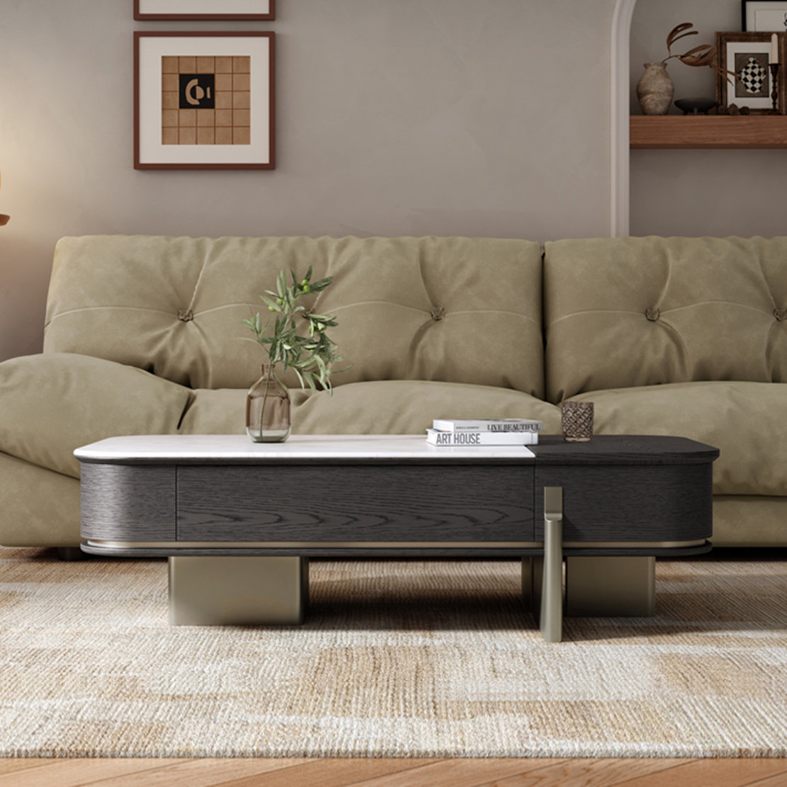 Wrought Studio Simple Microcrystalline Stone Coffee Table - Wayfair Canada