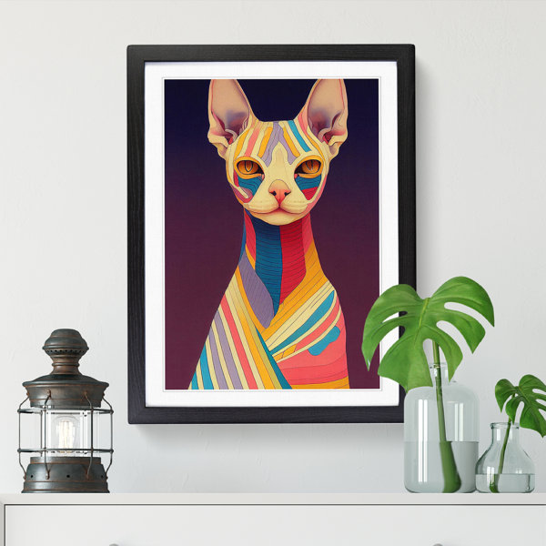 ClassicLiving Sphynx Cat Scroll Art - Single Picture Frame Art Prints ...