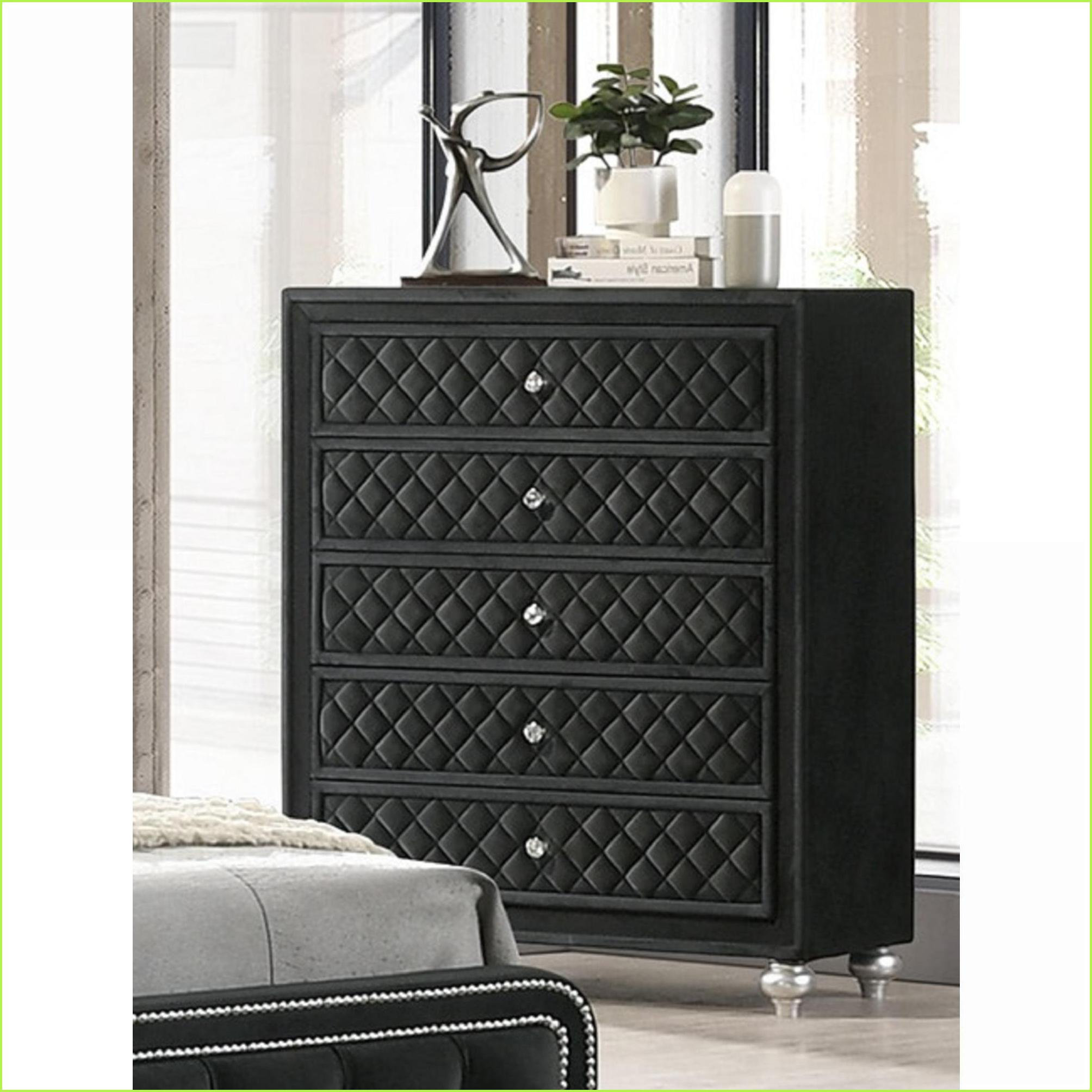 Latitude Run® Chests, Traditional Glam 5-Drawer Chest - Velvet Tufted ...