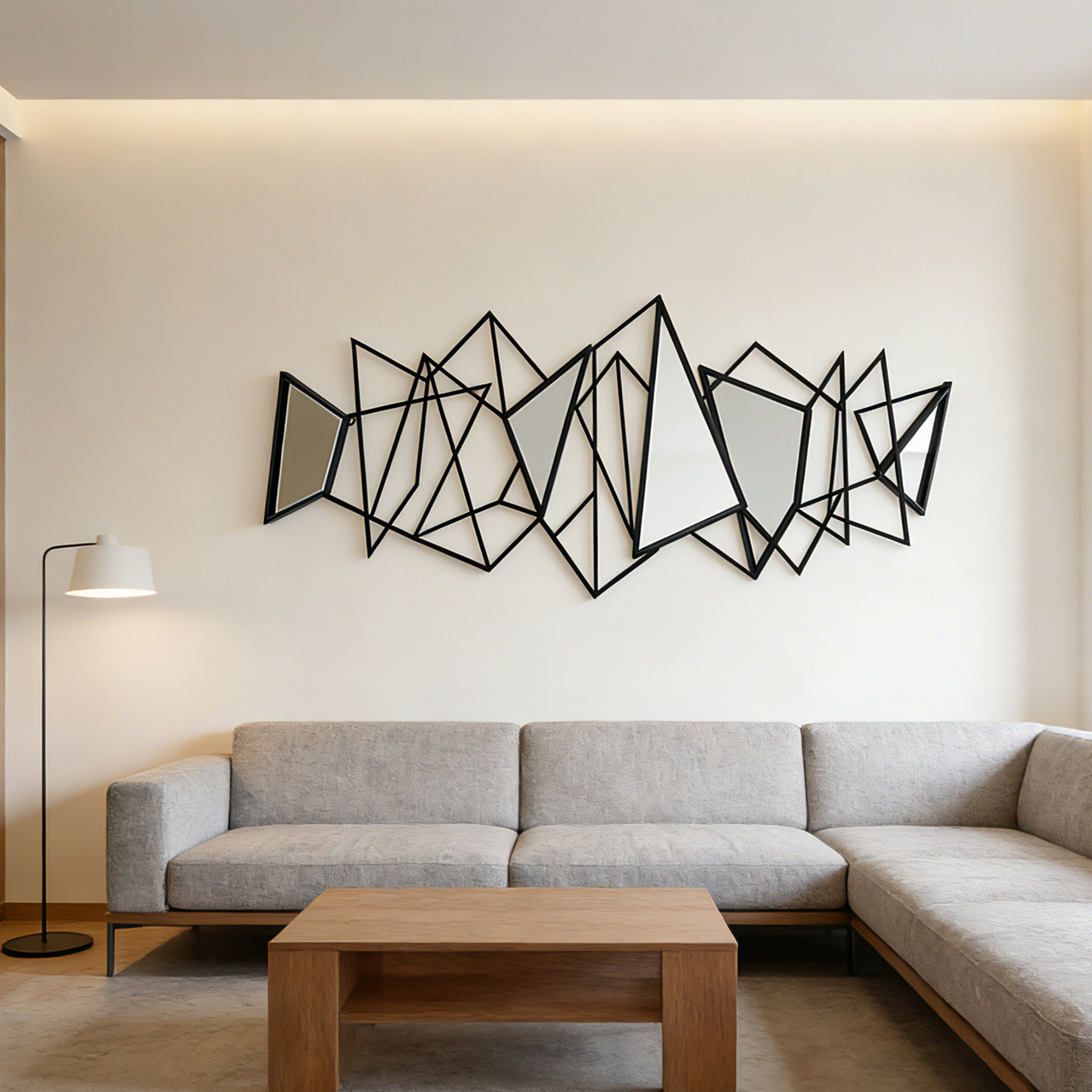 Wrought Studio™ Geometric 3d Layered Metal Wall Mirror - Contemporary ...
