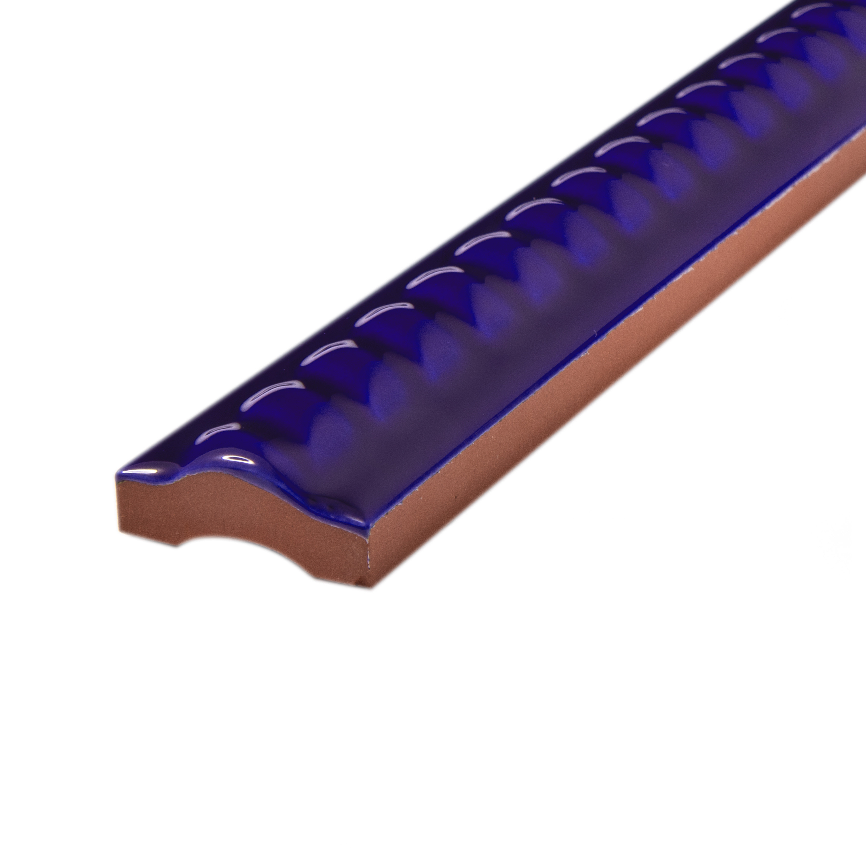 Merola Tile Trenza 8" x 1" Ceramic Pencil Liner Tile Trim in Cobalto ...