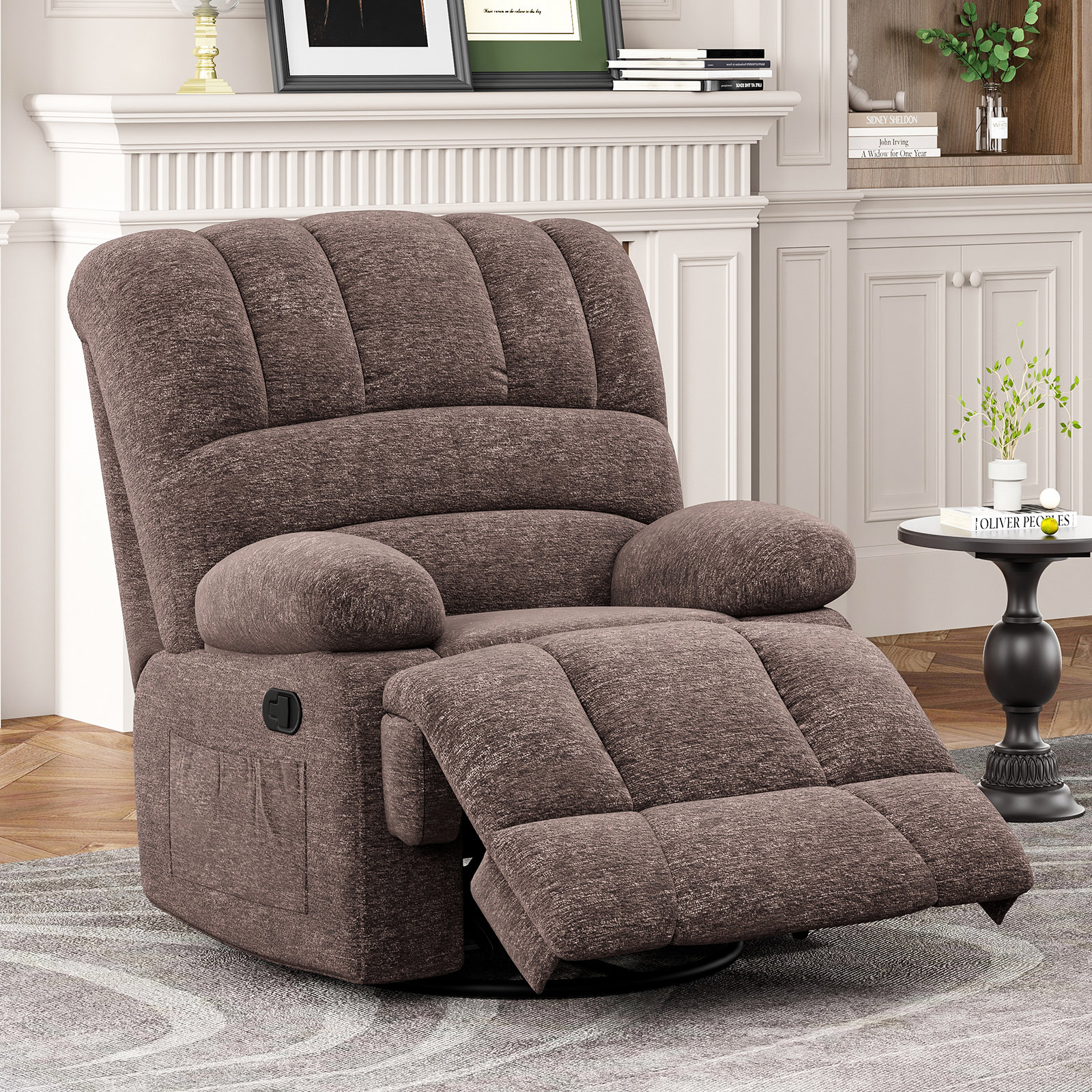 Ebern Designs Heald Upholstered Swivel Recliner & Reviews | Wayfair