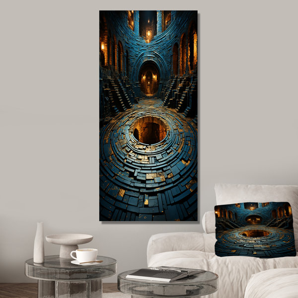 Lark Manor Ancient Stone Maya Labyrinth II - Maze Wall Art | Wayfair