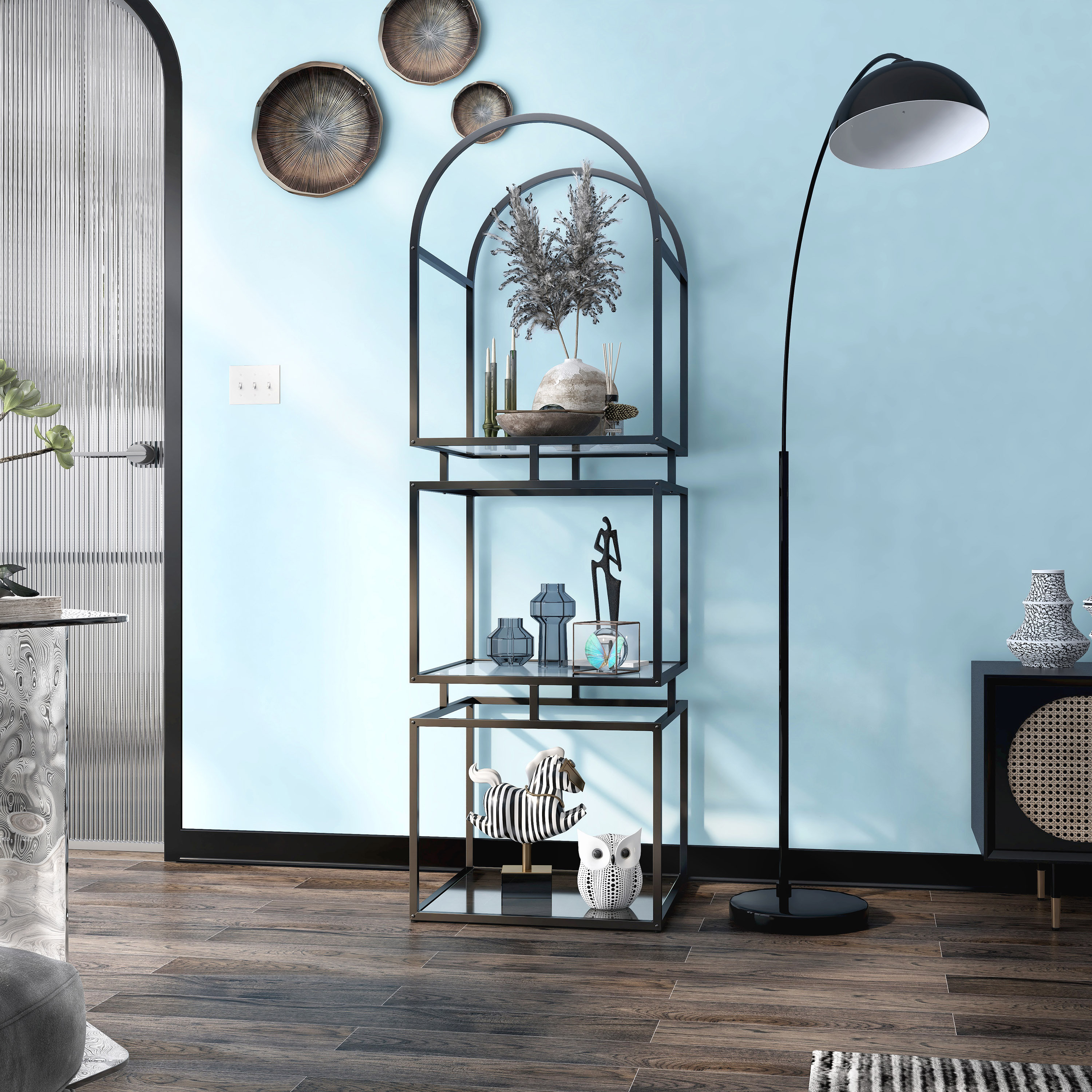 Willa Arlo™ Interiors Colmenero Ramsel 81.25" Height 4-Layer Steel ...