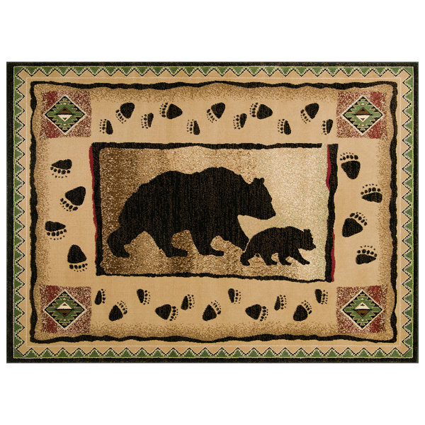 Millwood Pines Polypropylene Brown/Cream Rug | Wayfair