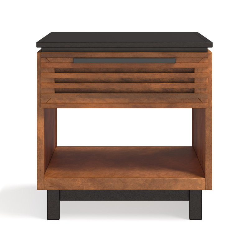 Latitude Run® Liddel 24" Side Table, No Assembly Required, Bourbon and ...