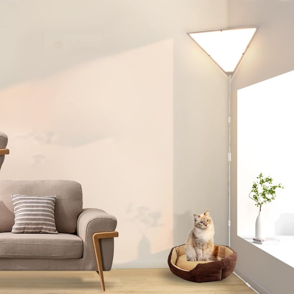 Ivy Bronx Triangle Corner Light with Acrylic Shade,Modern Corner Lights ...