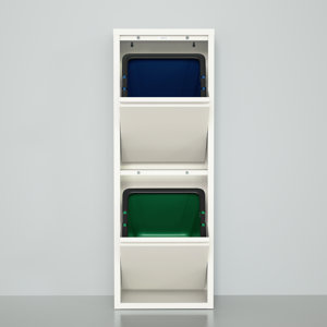 European Furniture 7 Gallon Multi-Compartments Trash & Recycling Bin ...