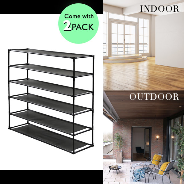 Rebrilliant 6 Tier Adjustable Fabric Shoe Rack Storage Organizer ...