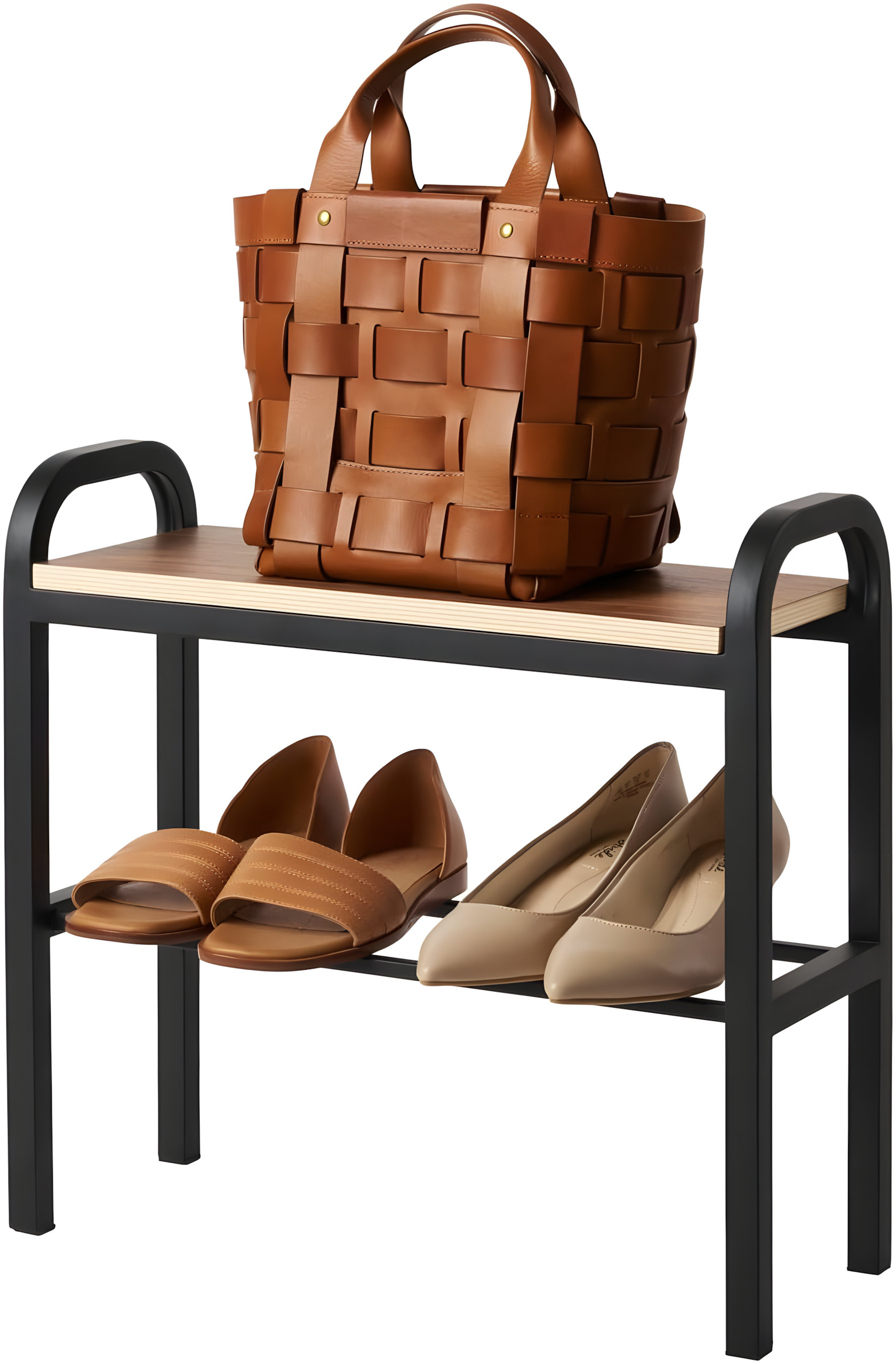 17 Stories Wooden Top Shoe Organizer With Storage Bench, Entryway Shoe ...