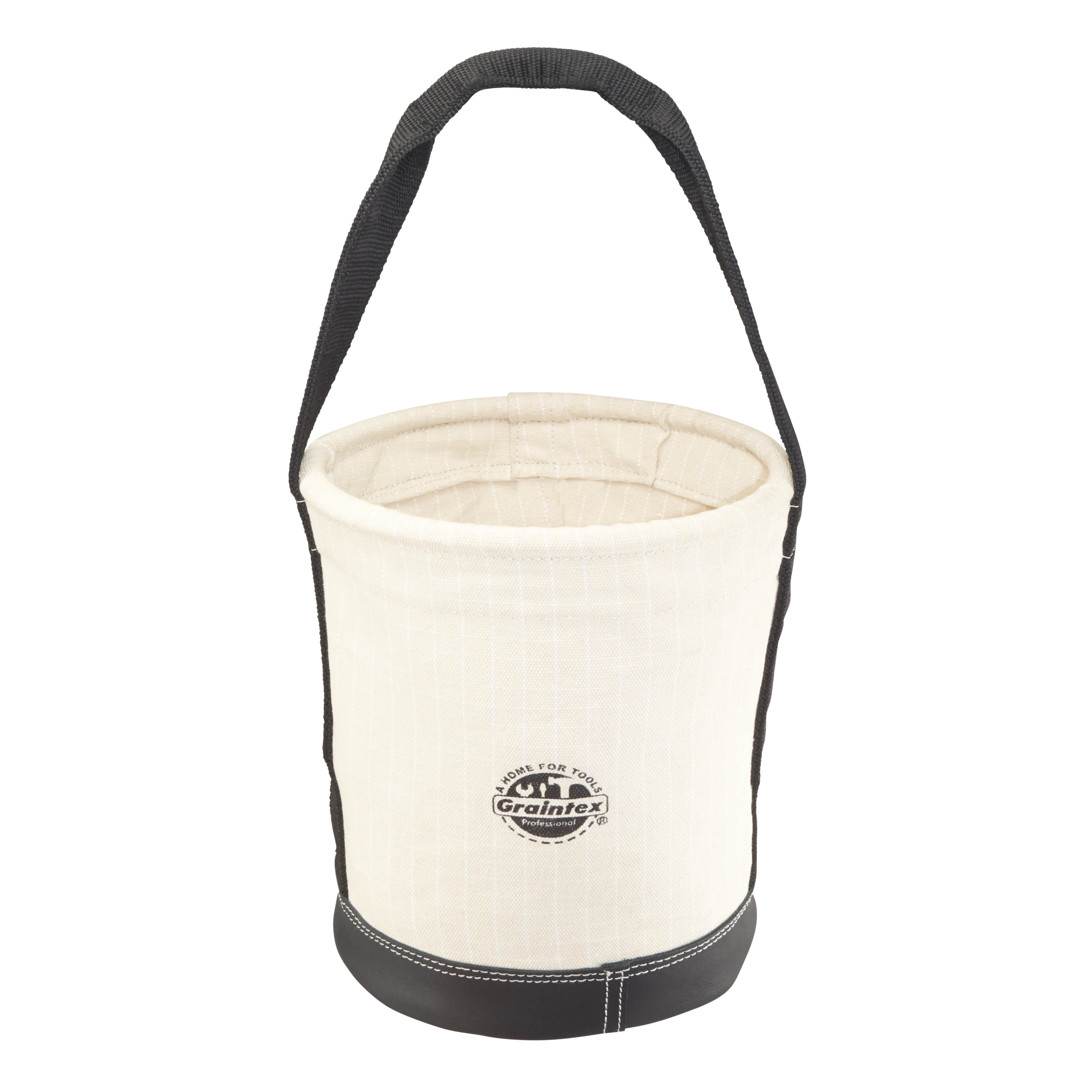 Graintex 12 in. 1 Pocket Utility Tapered Ripstop Canvas Bucket with ...