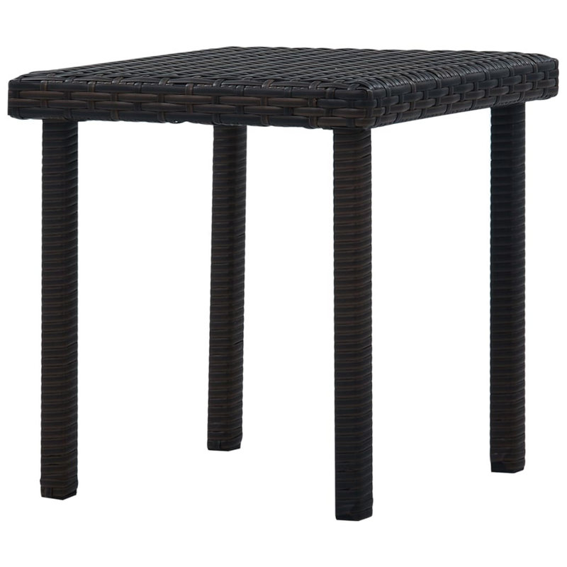Benjara Outdoor Side End Table, 16 Inch Square Top, Woven Brown Poly ...