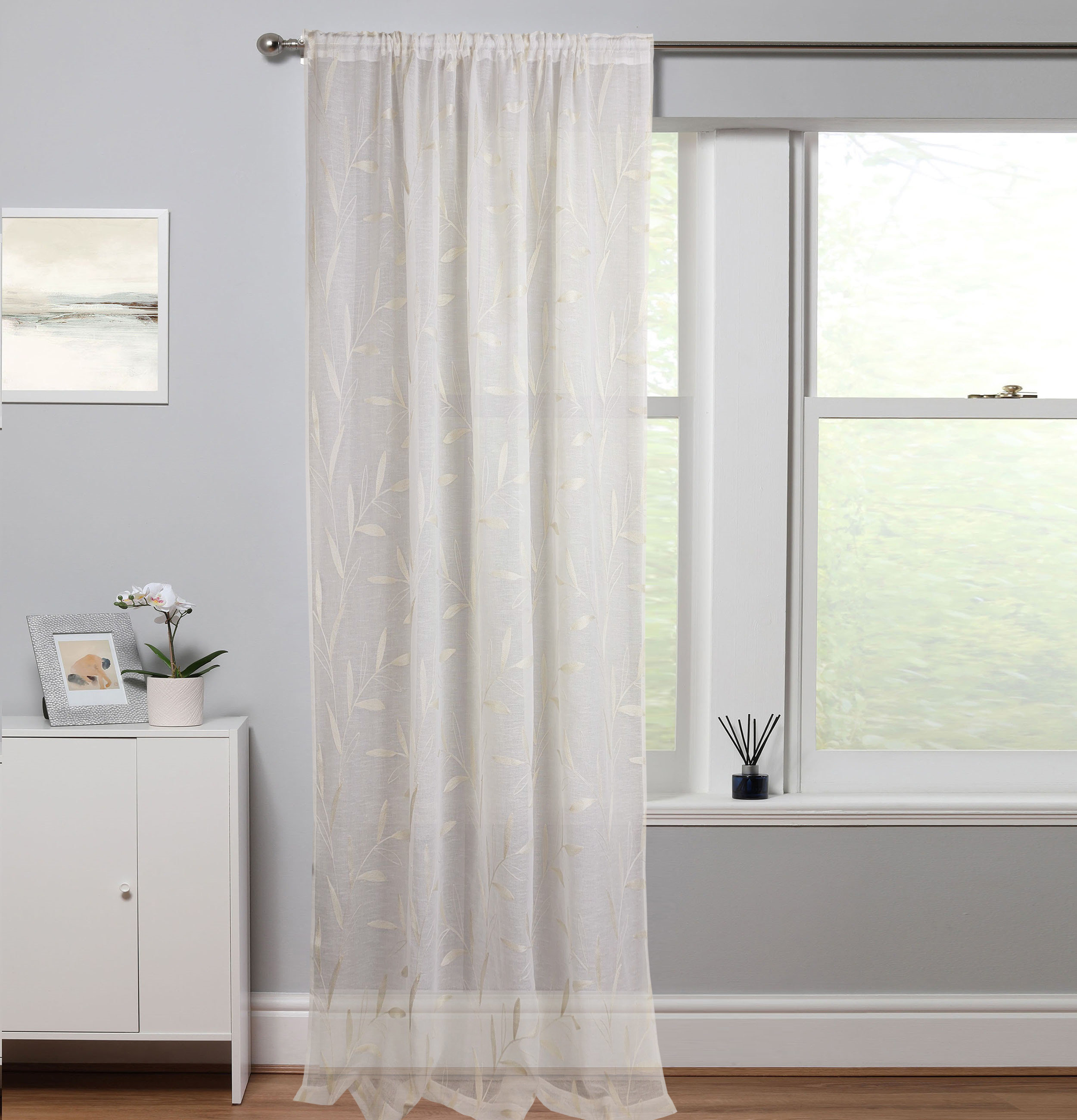 Lark Manor Millard Voile Semi Sheer Single Curtain Panel Panel ...