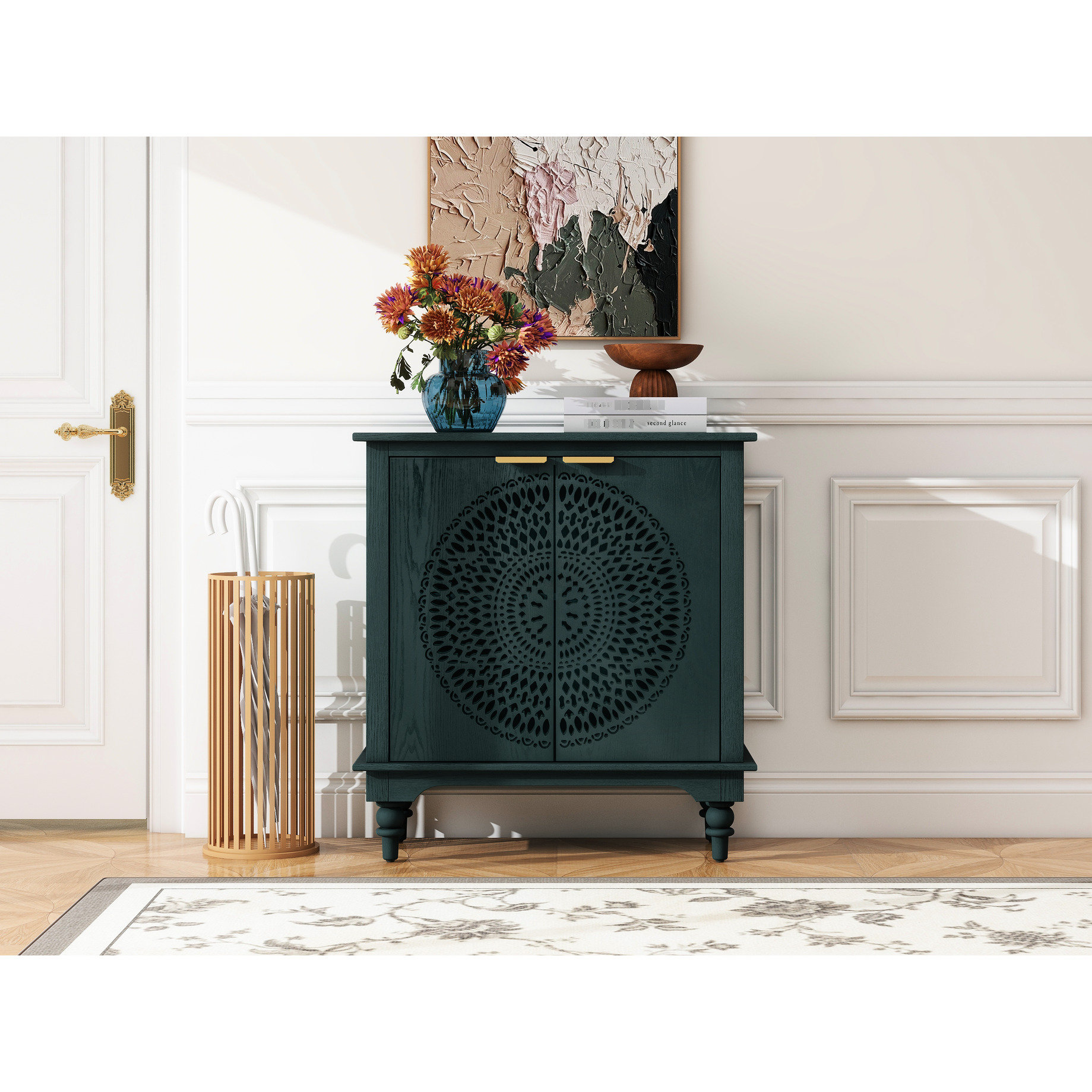 Alcott Hill® Hollow- Storage Cabinet With Dumping Device - Blackish ...