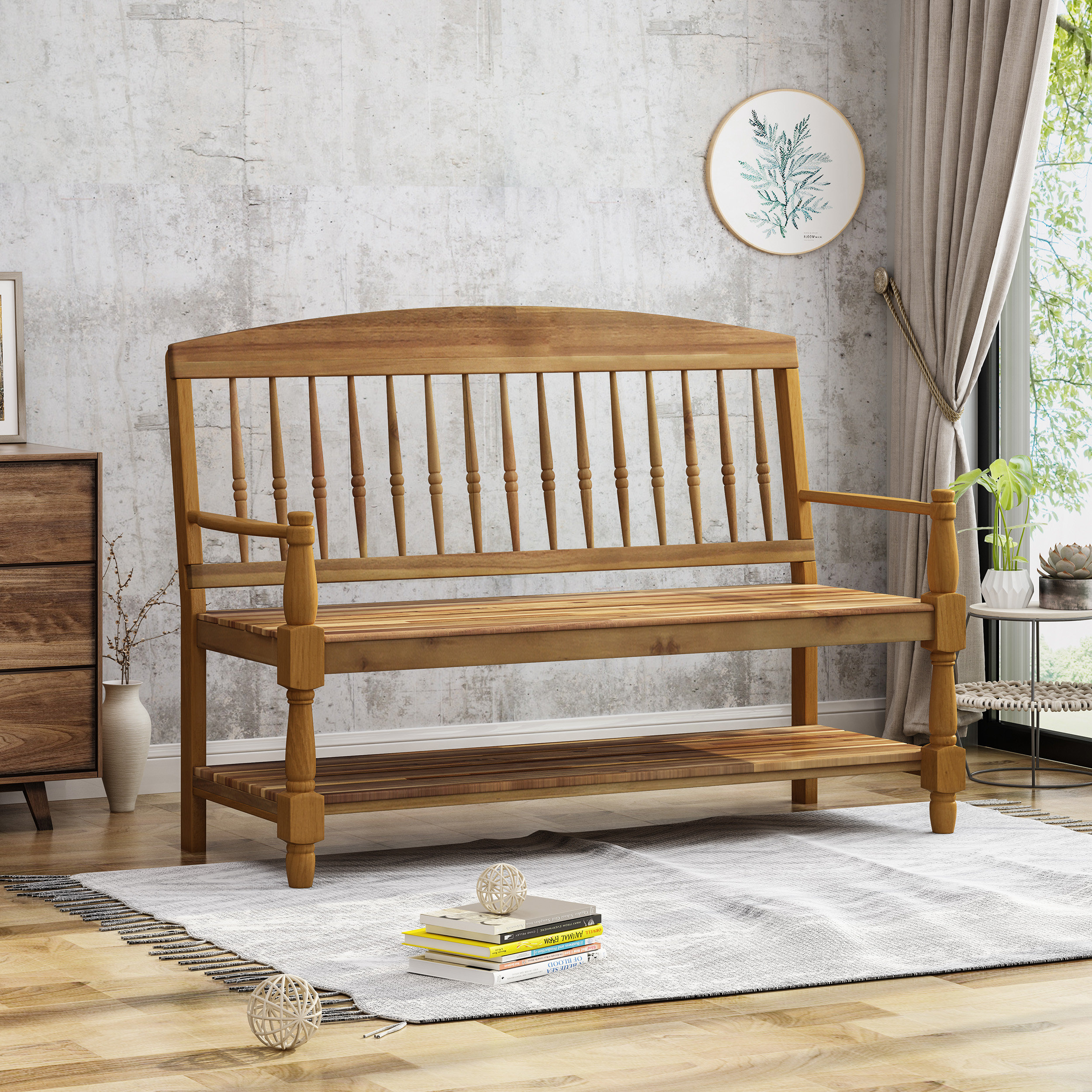 Birch Lane™ Dwayne Solid Wood Shelves Storage Bench & Reviews - Wayfair ...