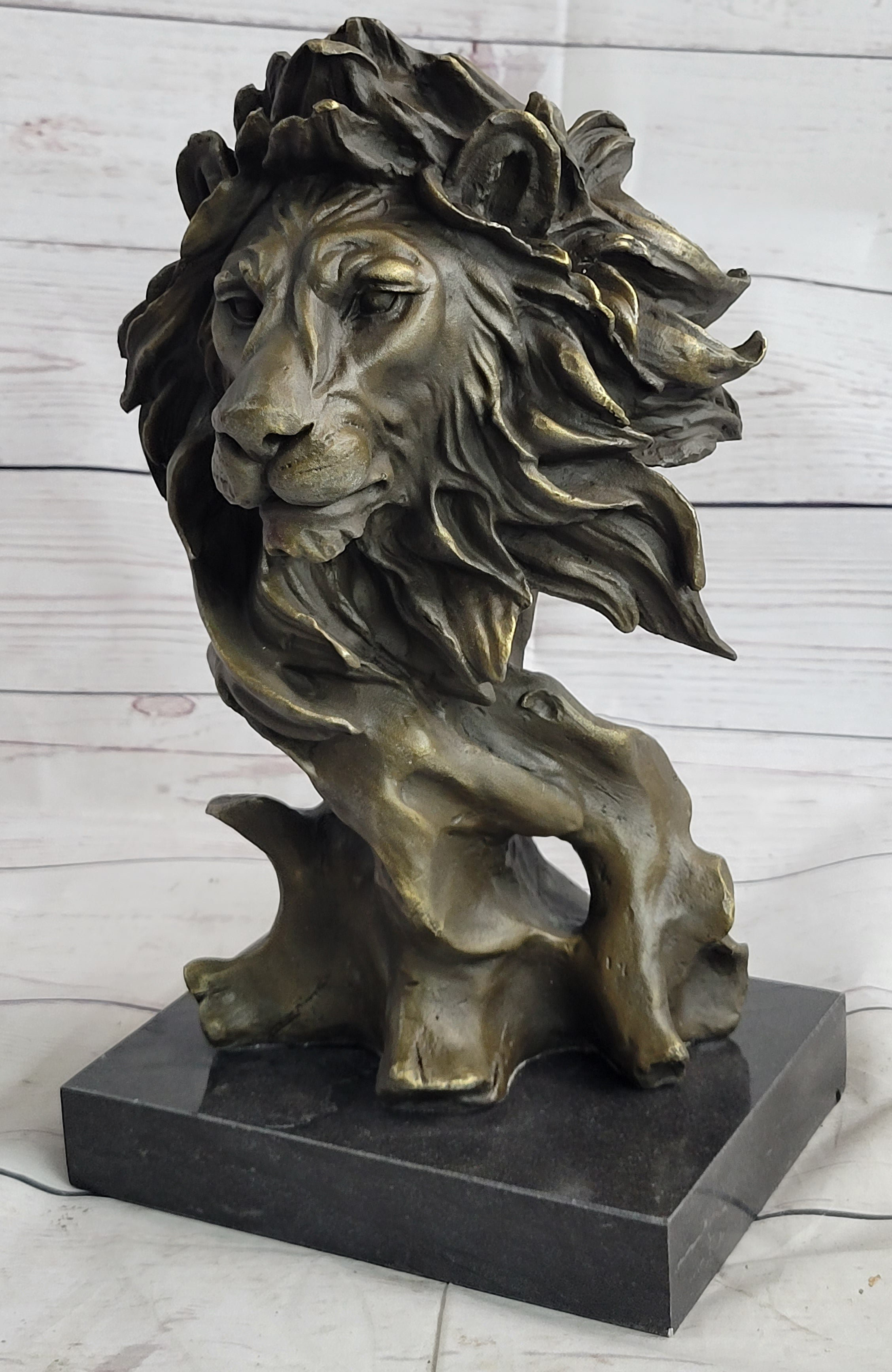 Dakota Fields Makanda Male Lion Abstract Modern Bust Statue Sculpture ...