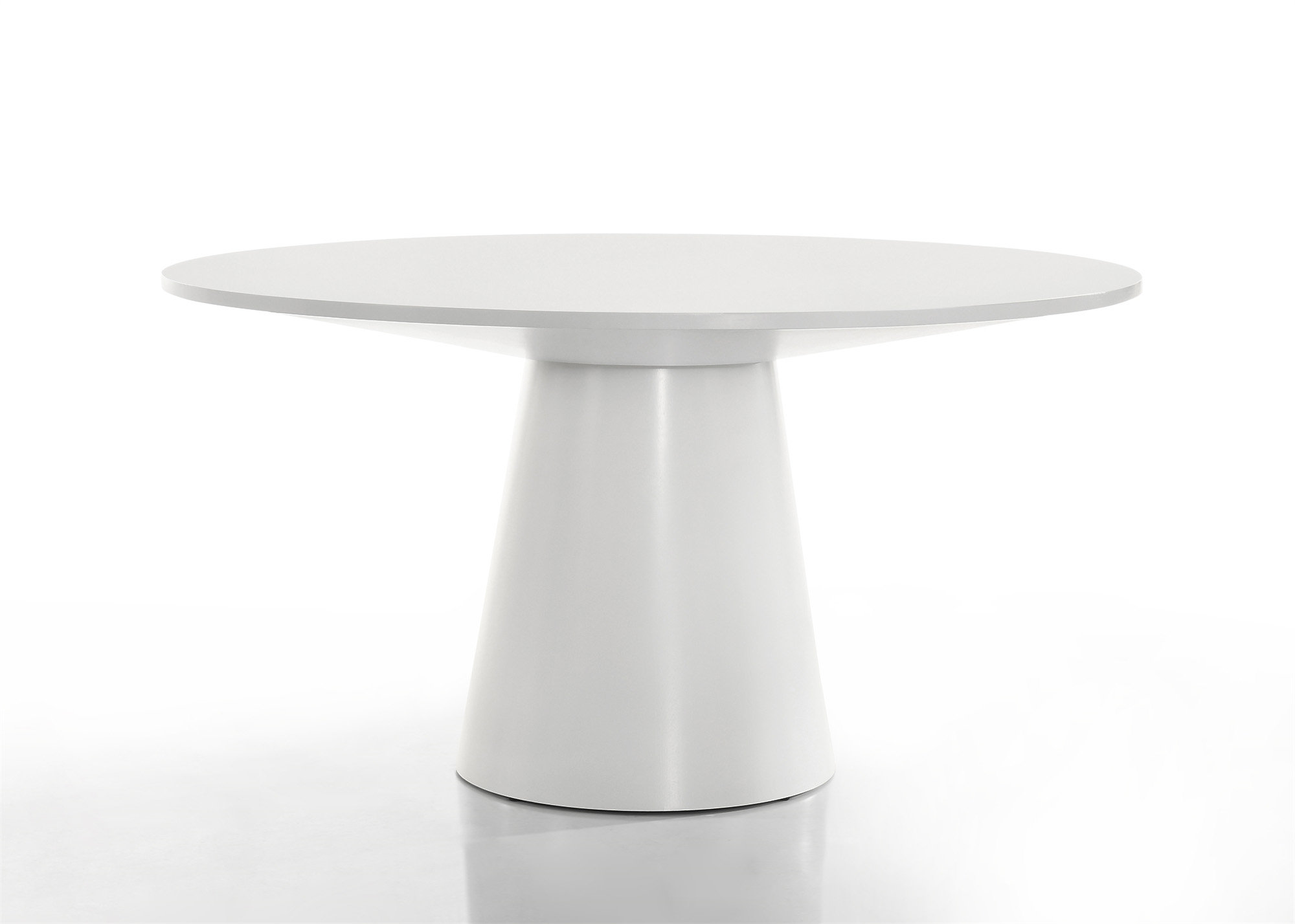 Brayden Studio® Jasper White 59"W Contemporary Round Dining Table With ...