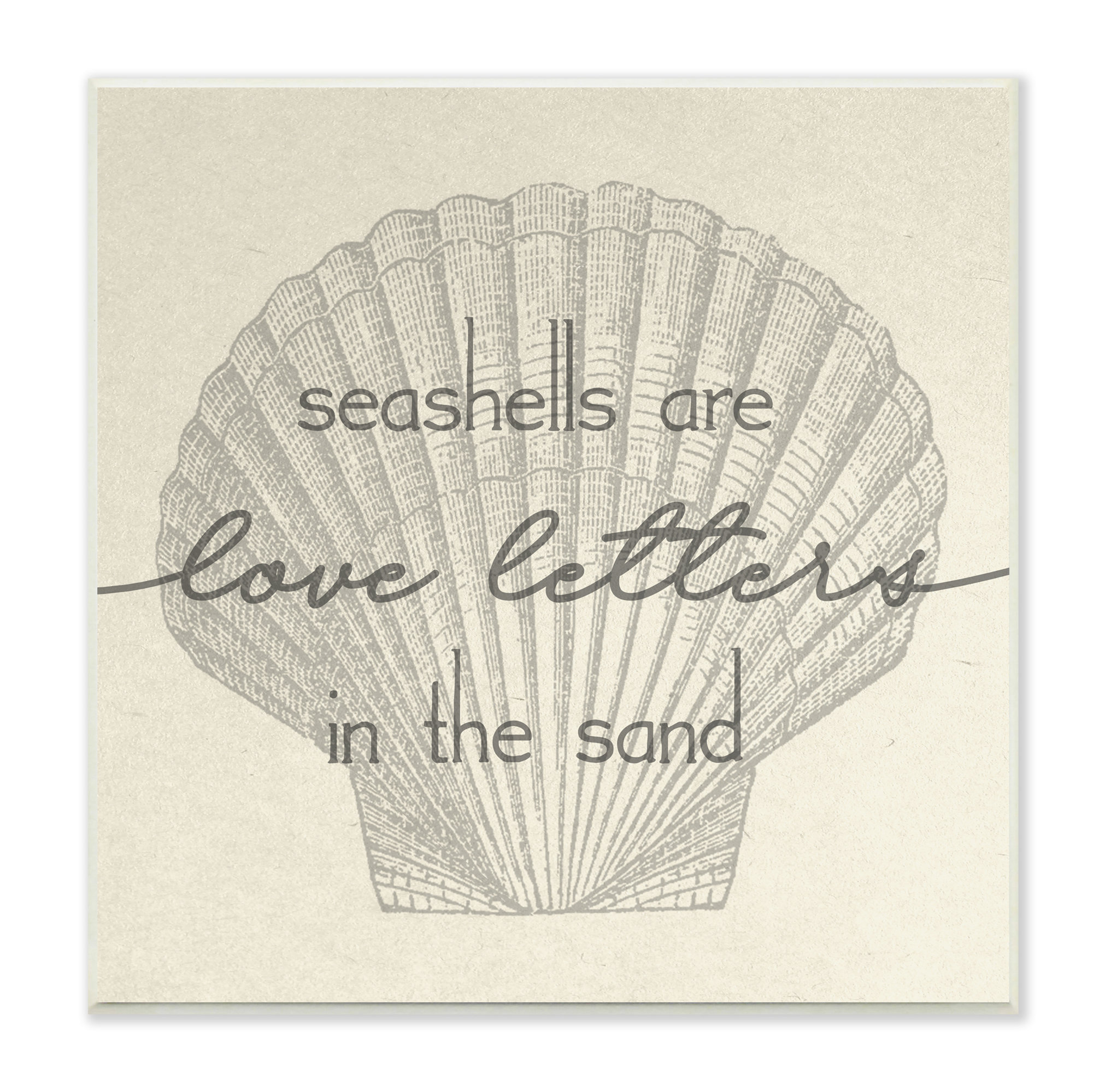 Stupell Industries Seashells Are Love Letters Etched Beach Quote ...