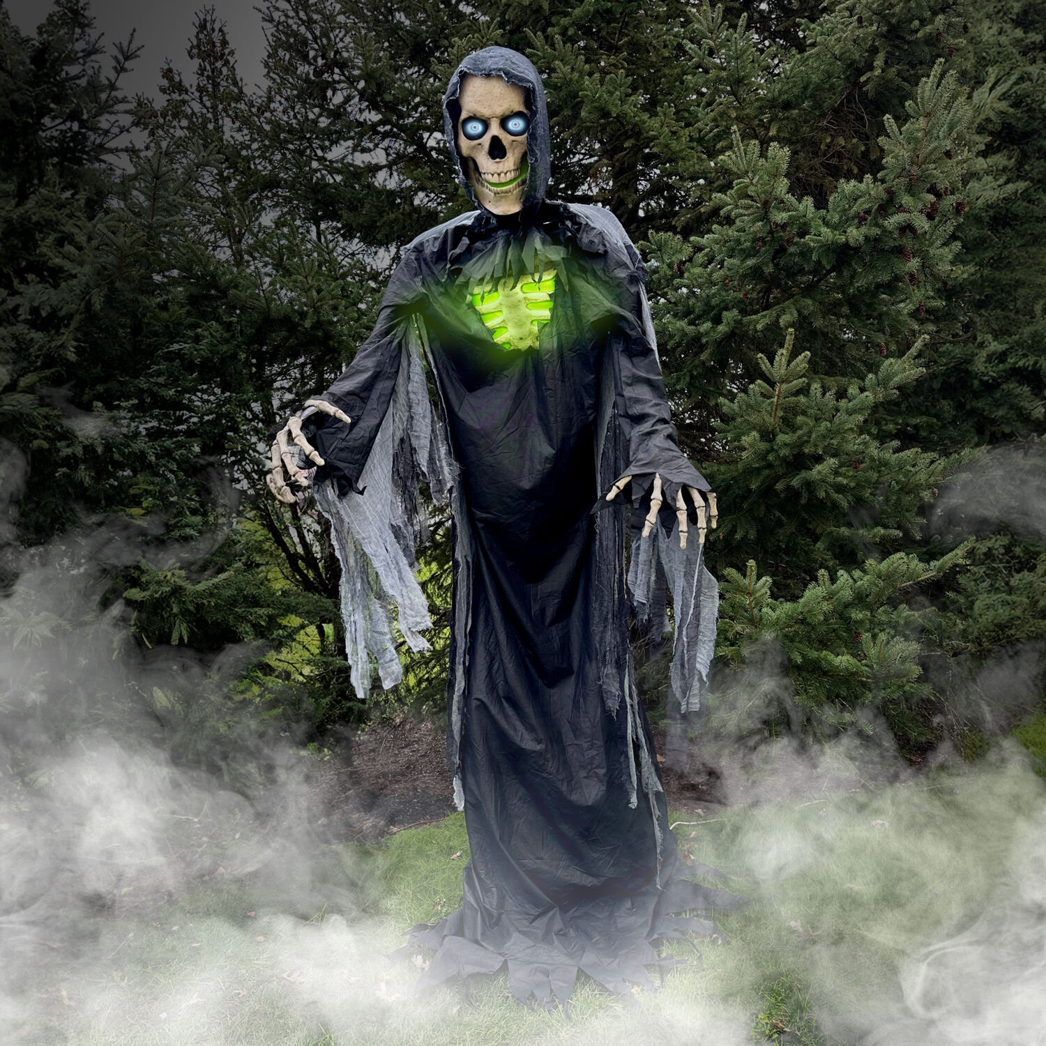 Haunted Hill Farm 10-Ft. Tall Motion-Activated Towering Reaper Premium ...