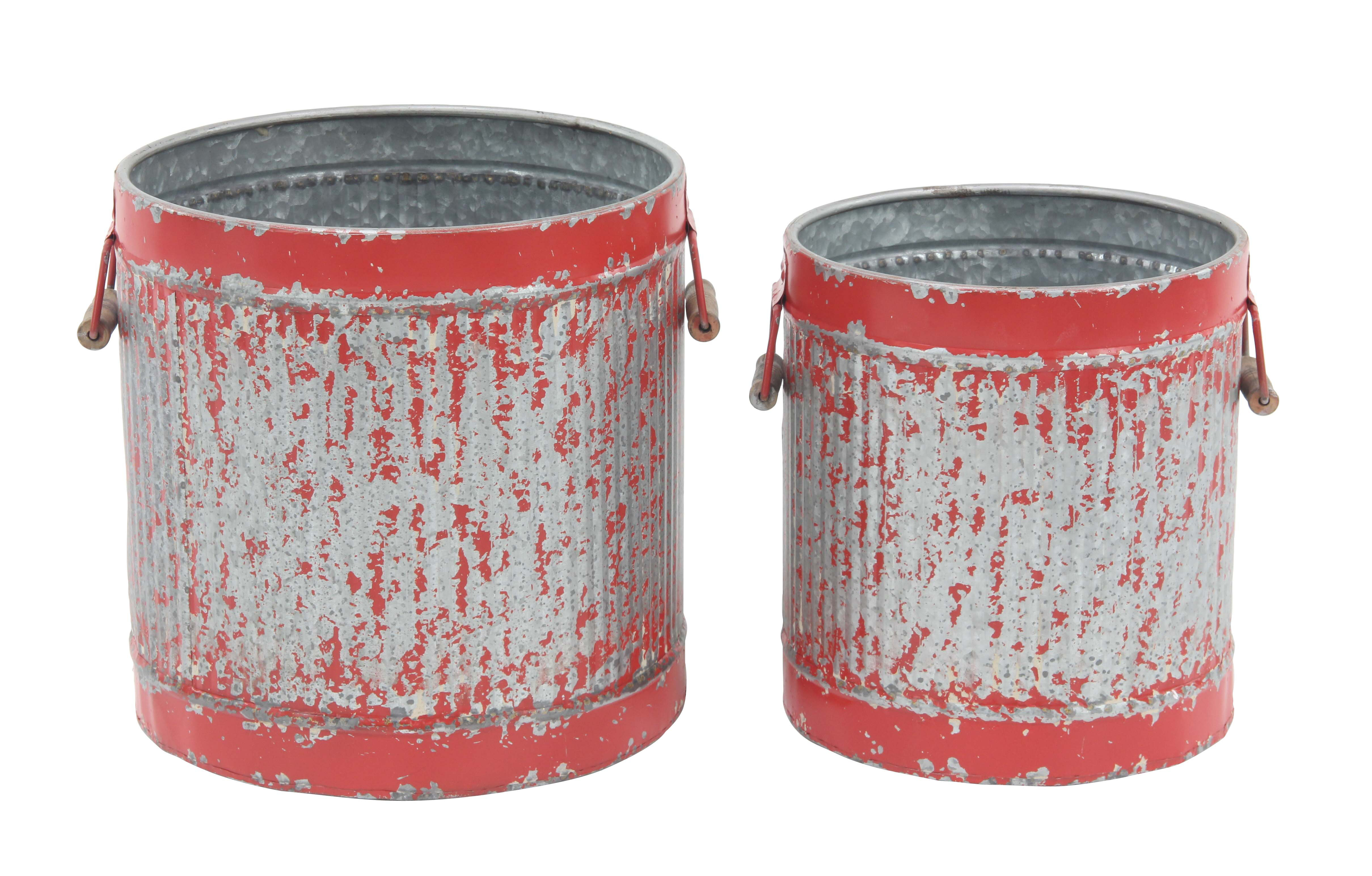 Gracie Oaks Hartsdale 2 - Piece Iron Pot Planter Set & Reviews | Wayfair