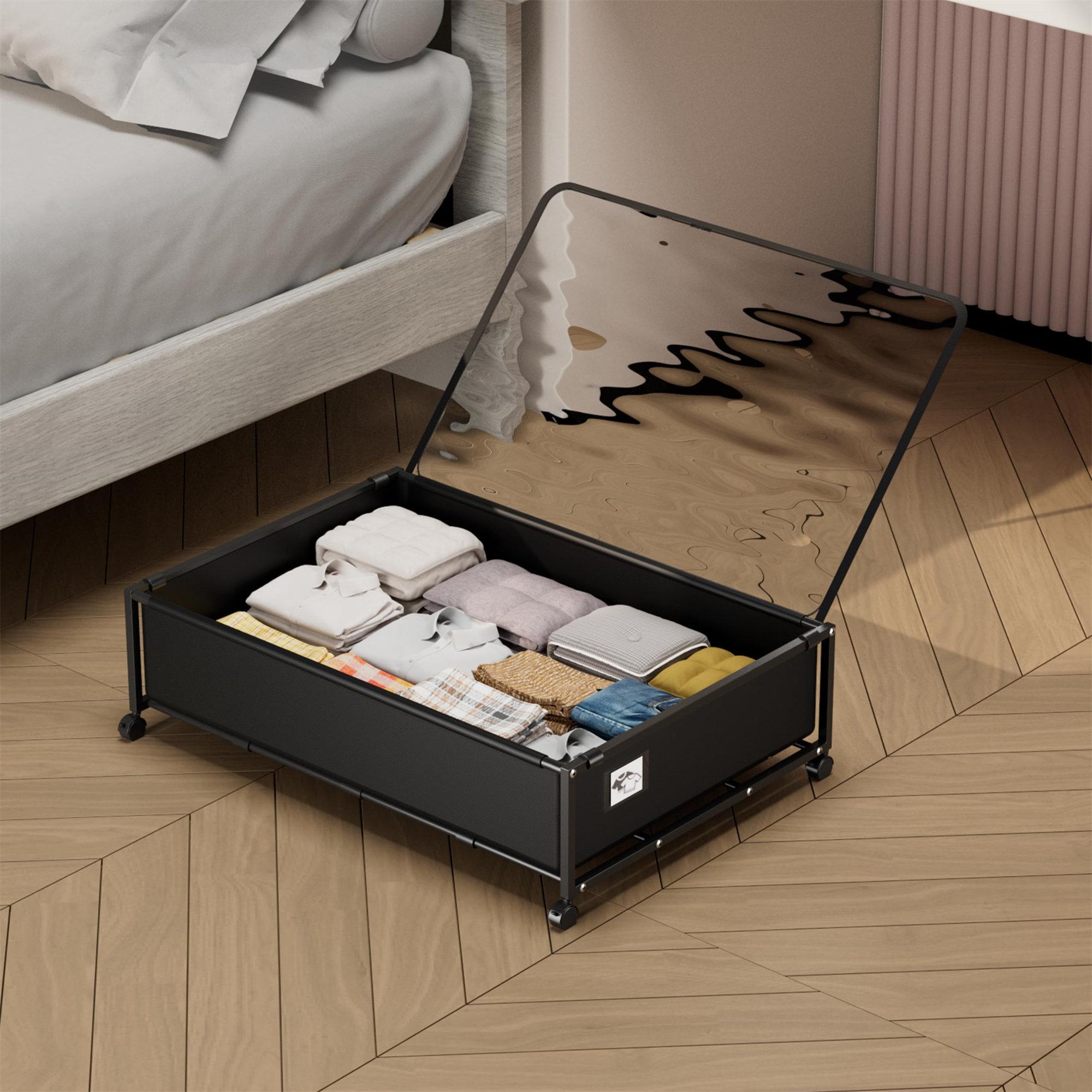 Rebrilliant 2-pack under bed storage boxes with lockable wheels and ...