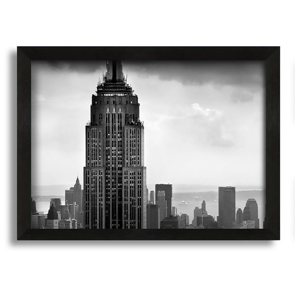 Brayden Studio Empire State Building B N W - Single Picture Frame Print ...