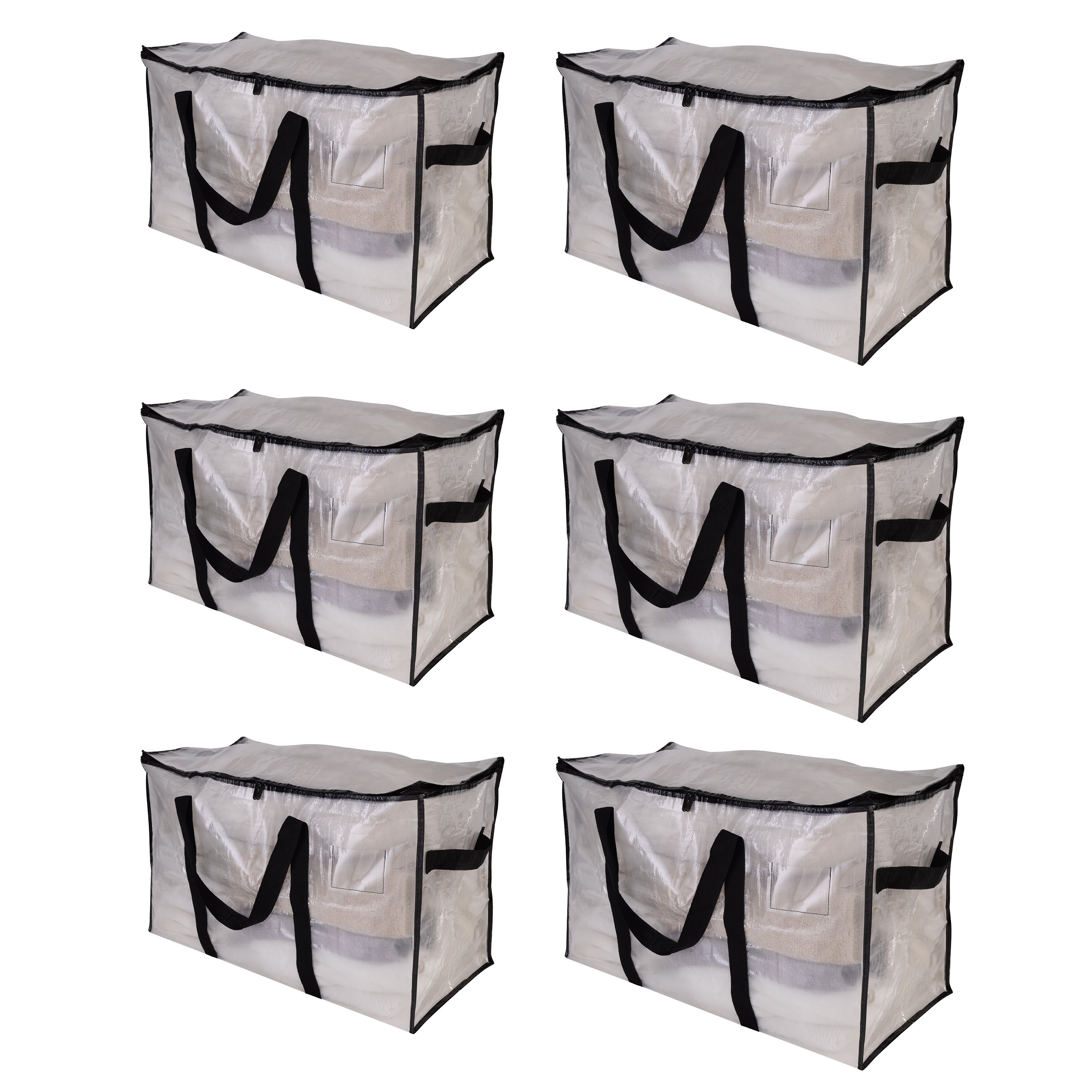 Rebrilliant 6 Pack Foldable Heavy Duty Storage Bags in Clear | Wayfair